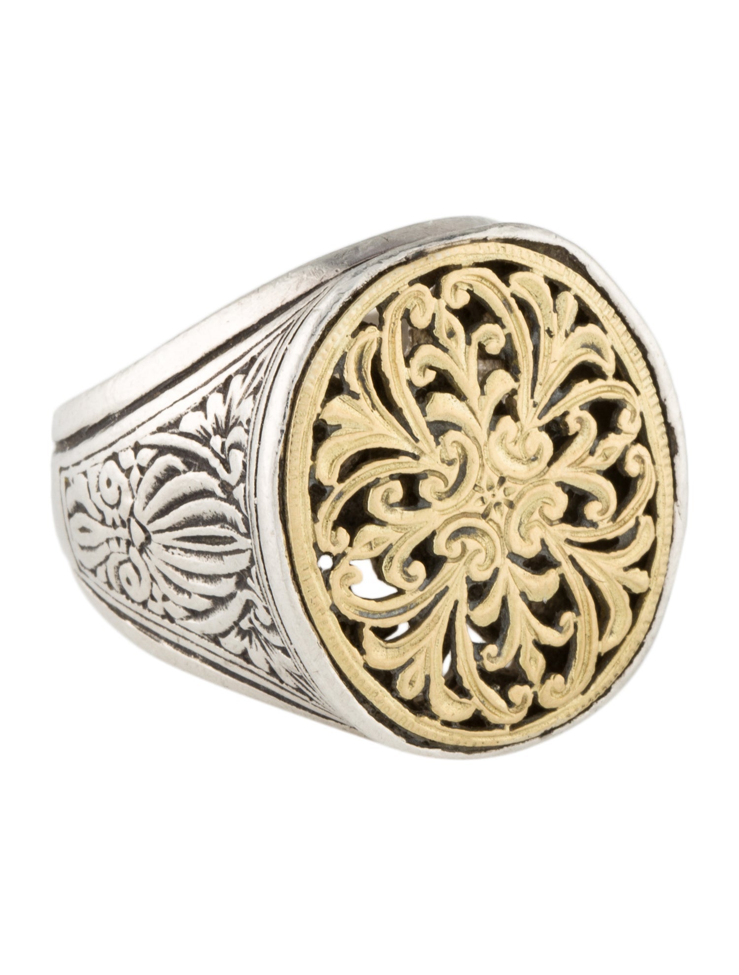 Konstantino Two-Tone Scroll Cocktail Ring - 18K Yellow Gold Cocktail ...