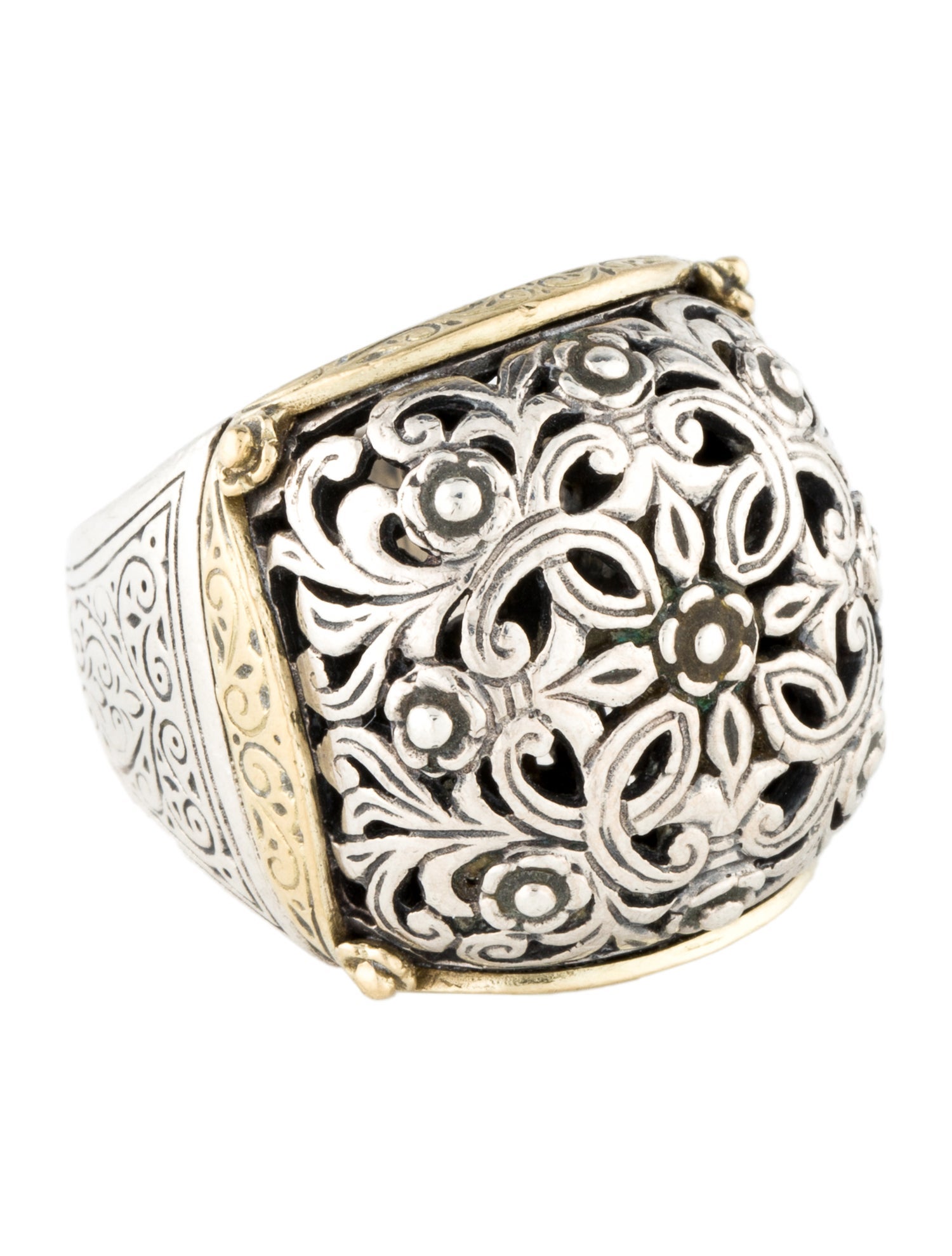 Konstantino Two-Tone Dome Cocktail Ring - 18K Yellow Gold Cocktail Ring ...