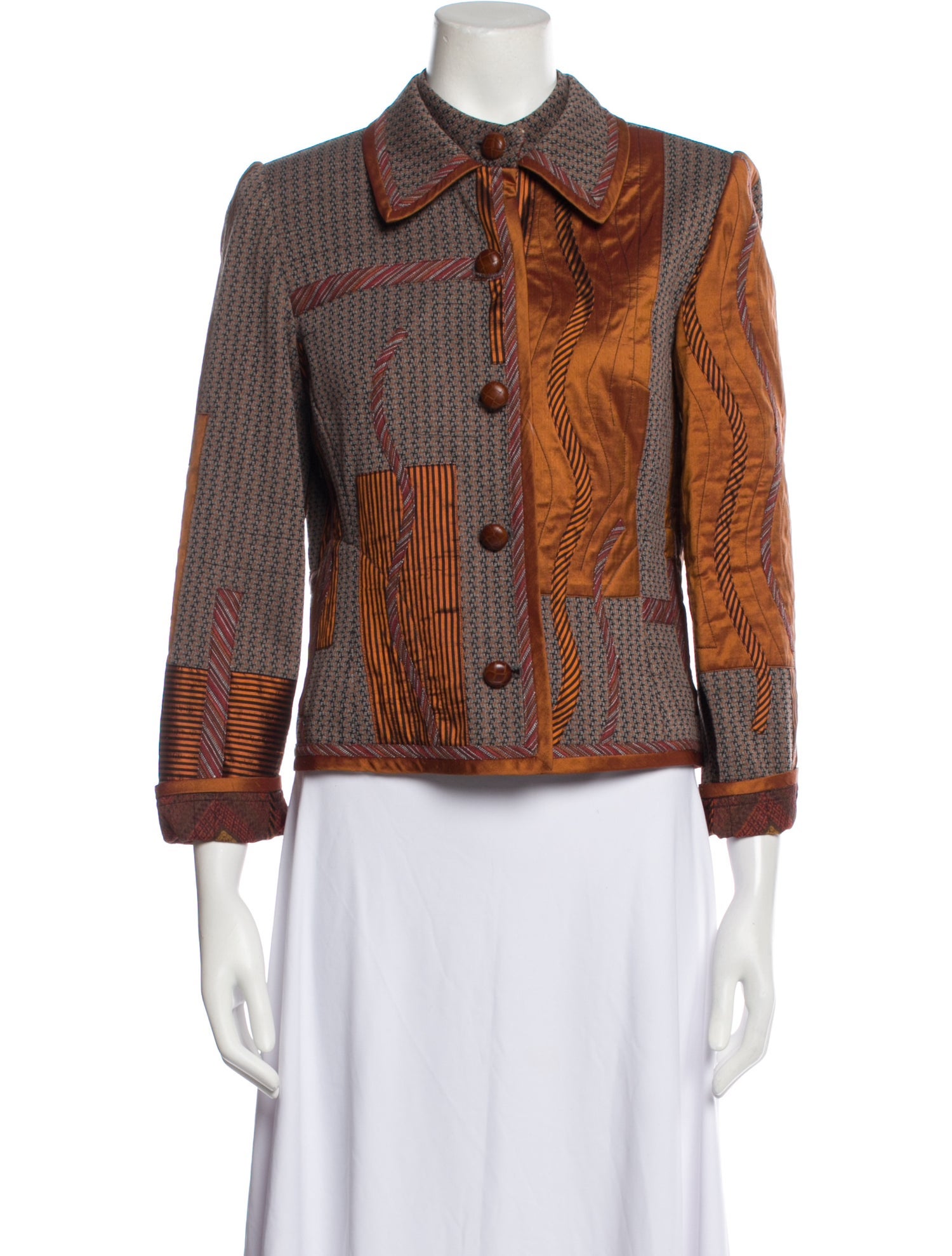 Koos Van Den Akker Vintage Tweed Pattern Evening Jacket - Orange ...