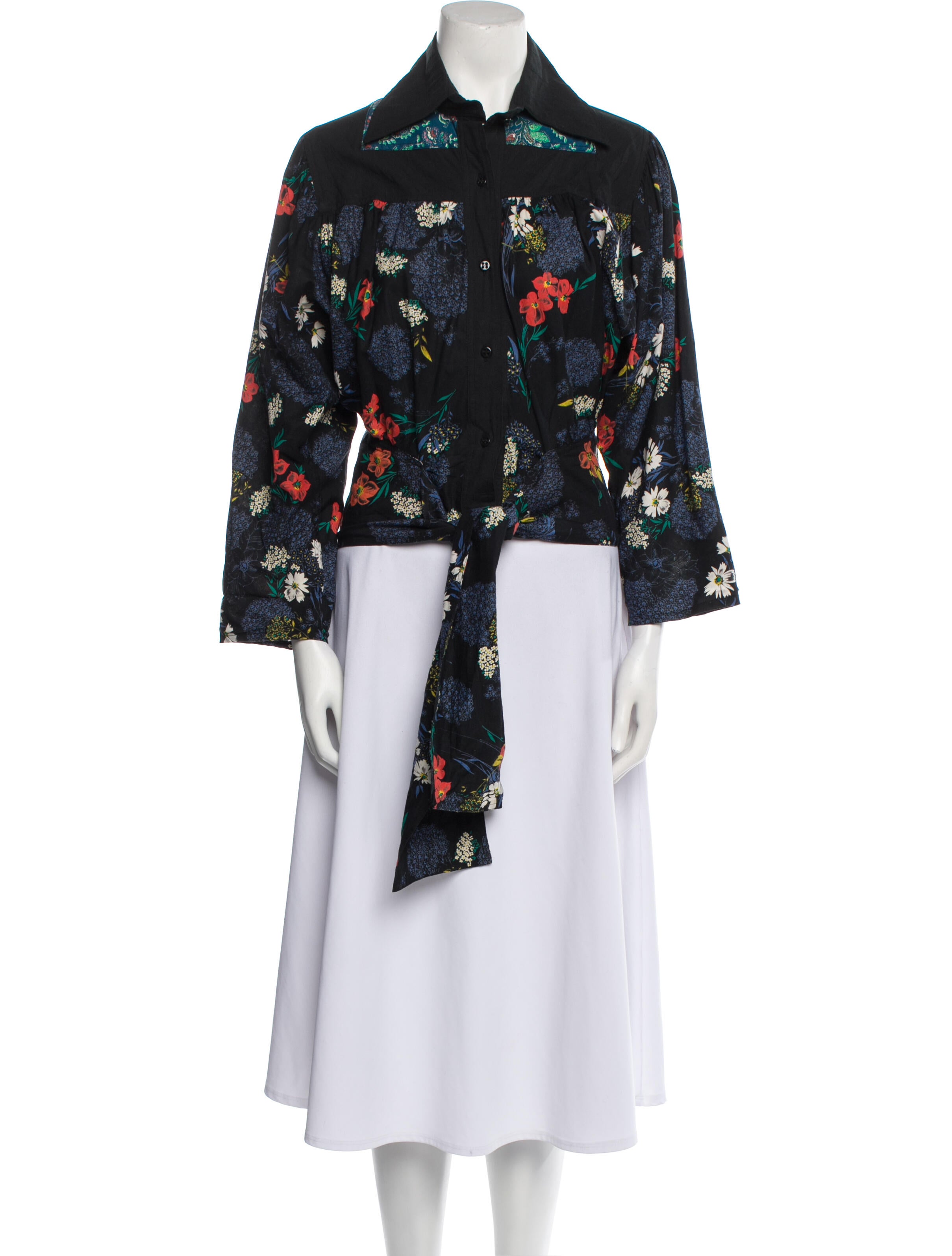 Koos Van Den Akker Vintage 1970's Button-Up Top - Black Tops, Clothing ...