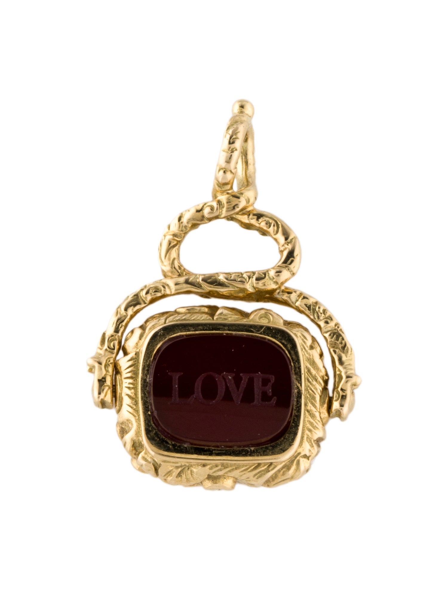 Monica Rich Kosann 18K 'Love' Carnelian Pendant - 18K Yellow Gold ...