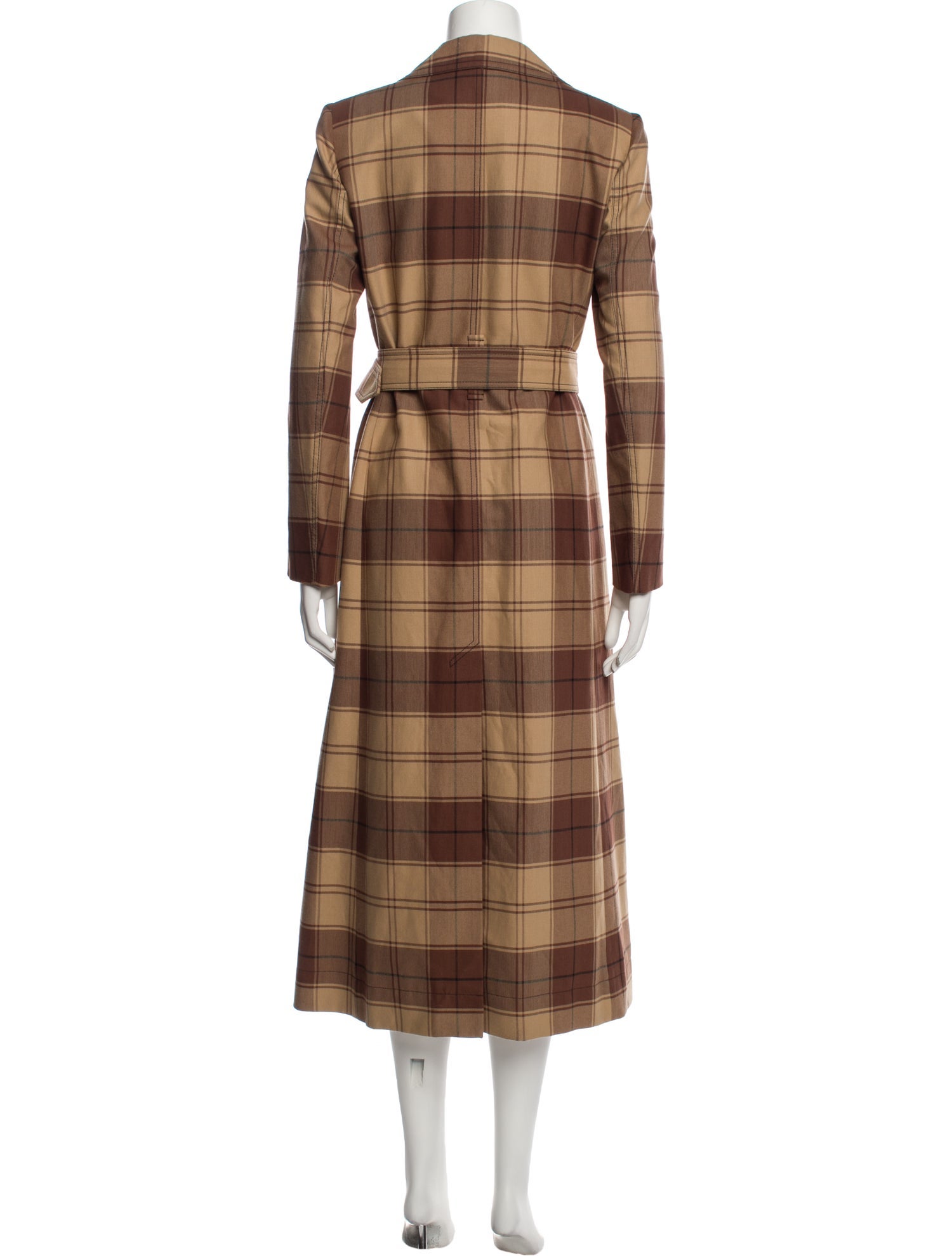 Kwaidan Editions Plaid Print Trench Coat - Brown Coats, Clothing ...