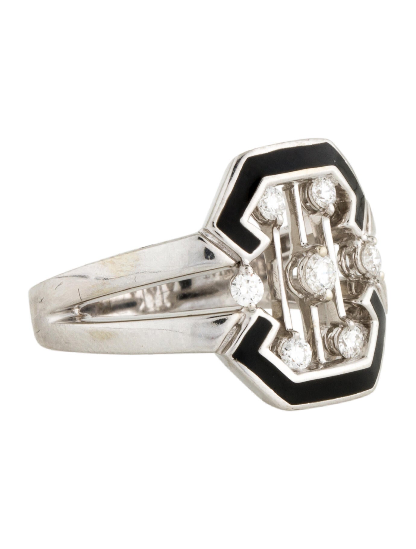 Kwiat 18K Diamond & Enamel Pagoda Ring - Rhodium-Plated 18K White Gold ...