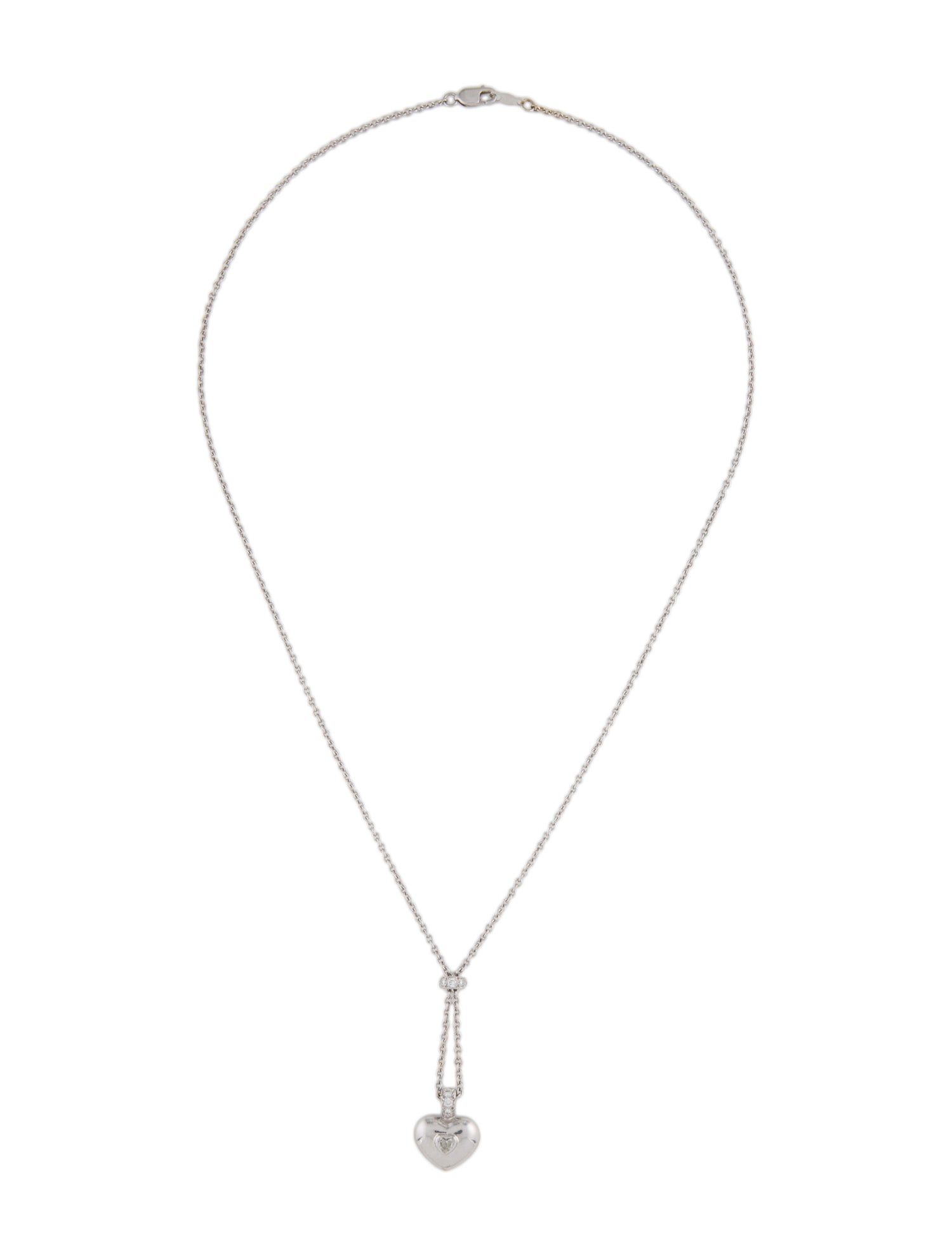 Necklace 14K Diamond Lavalier Necklace - Rhodium-Plated 14K White Gold ...