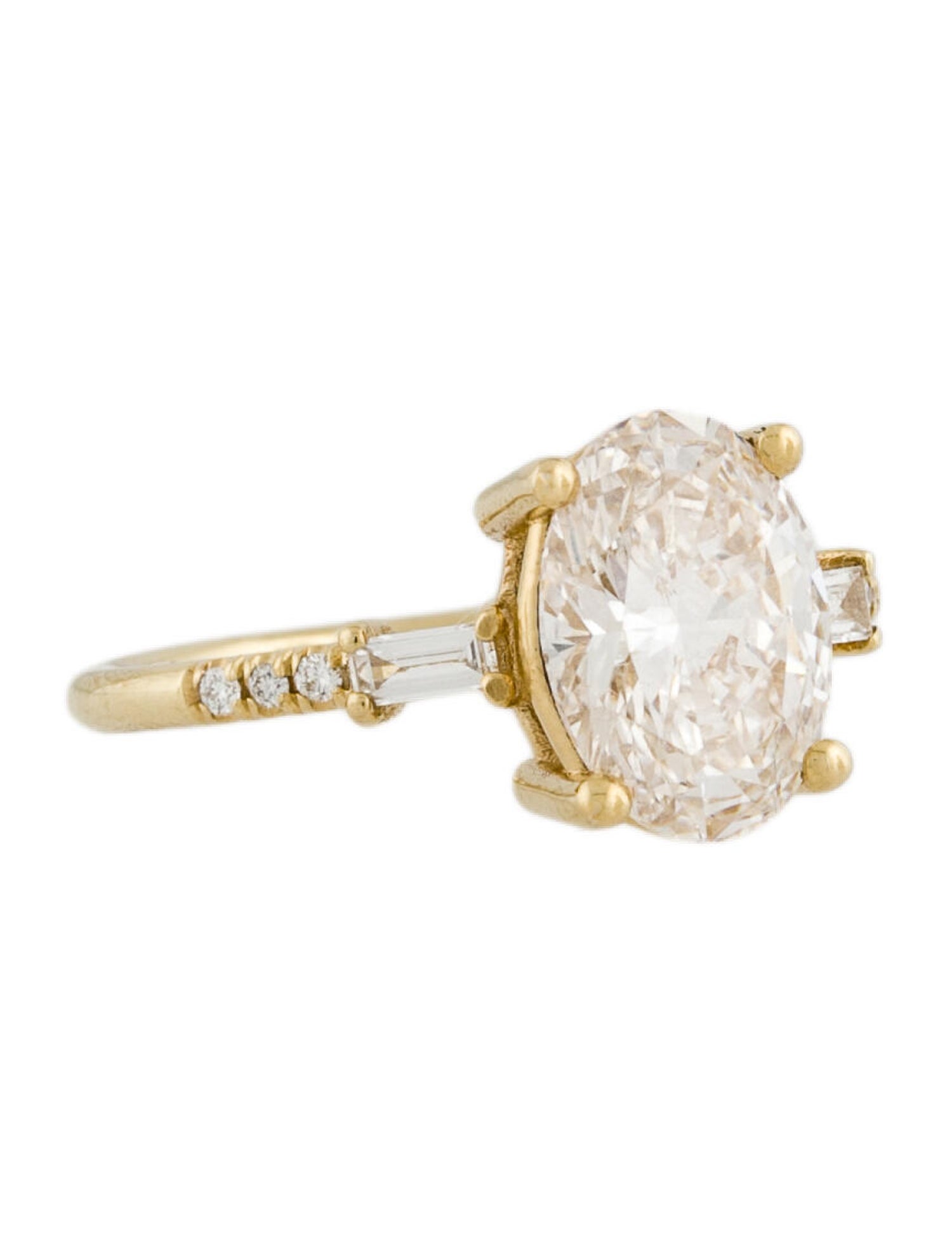 Jennie Kwon Designs 14K 1.48ct Lab-Grown Diamond Oval Melody Baguette ...