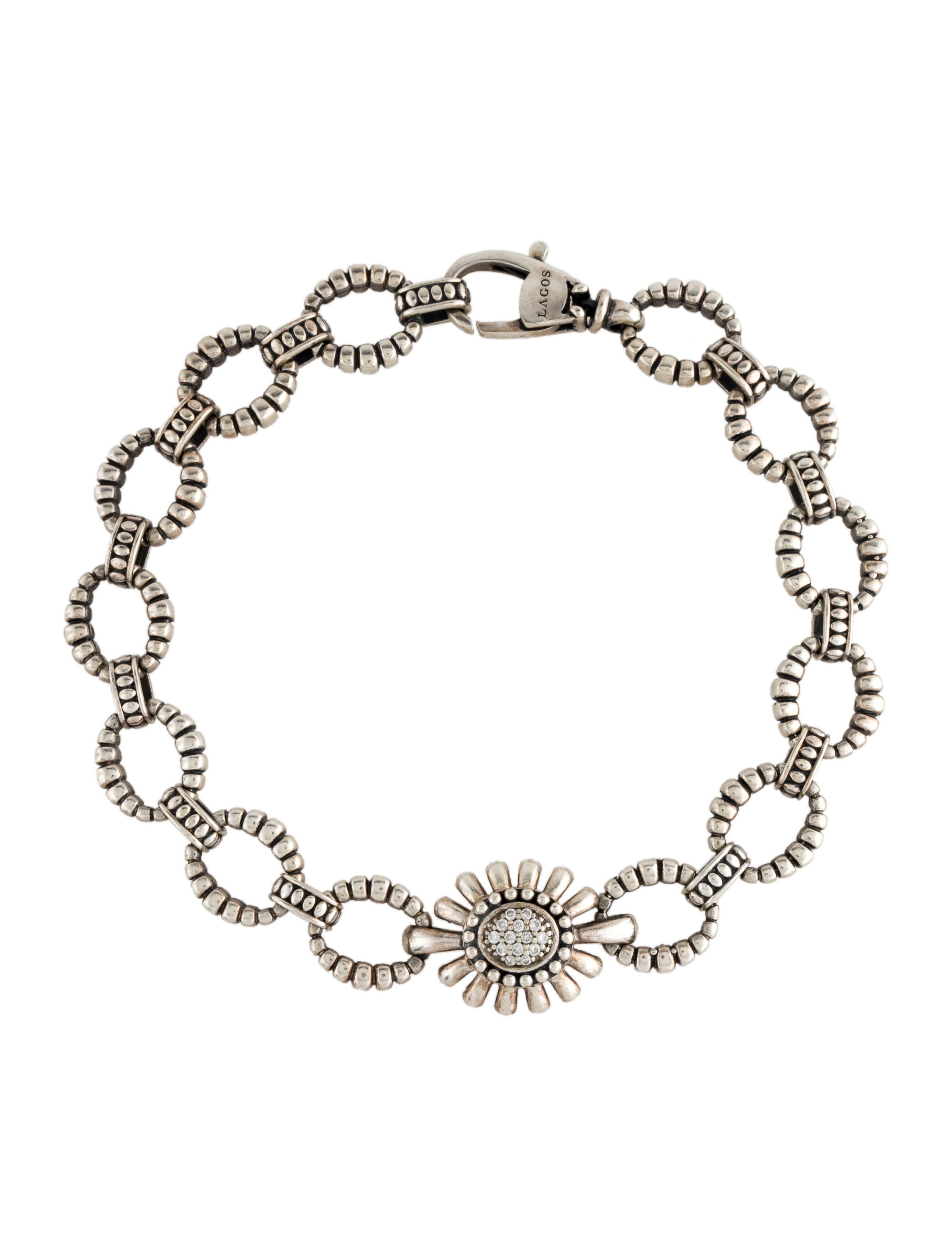 Lagos Diamond Link Bracelet - Sterling Silver Link, Bracelets ...