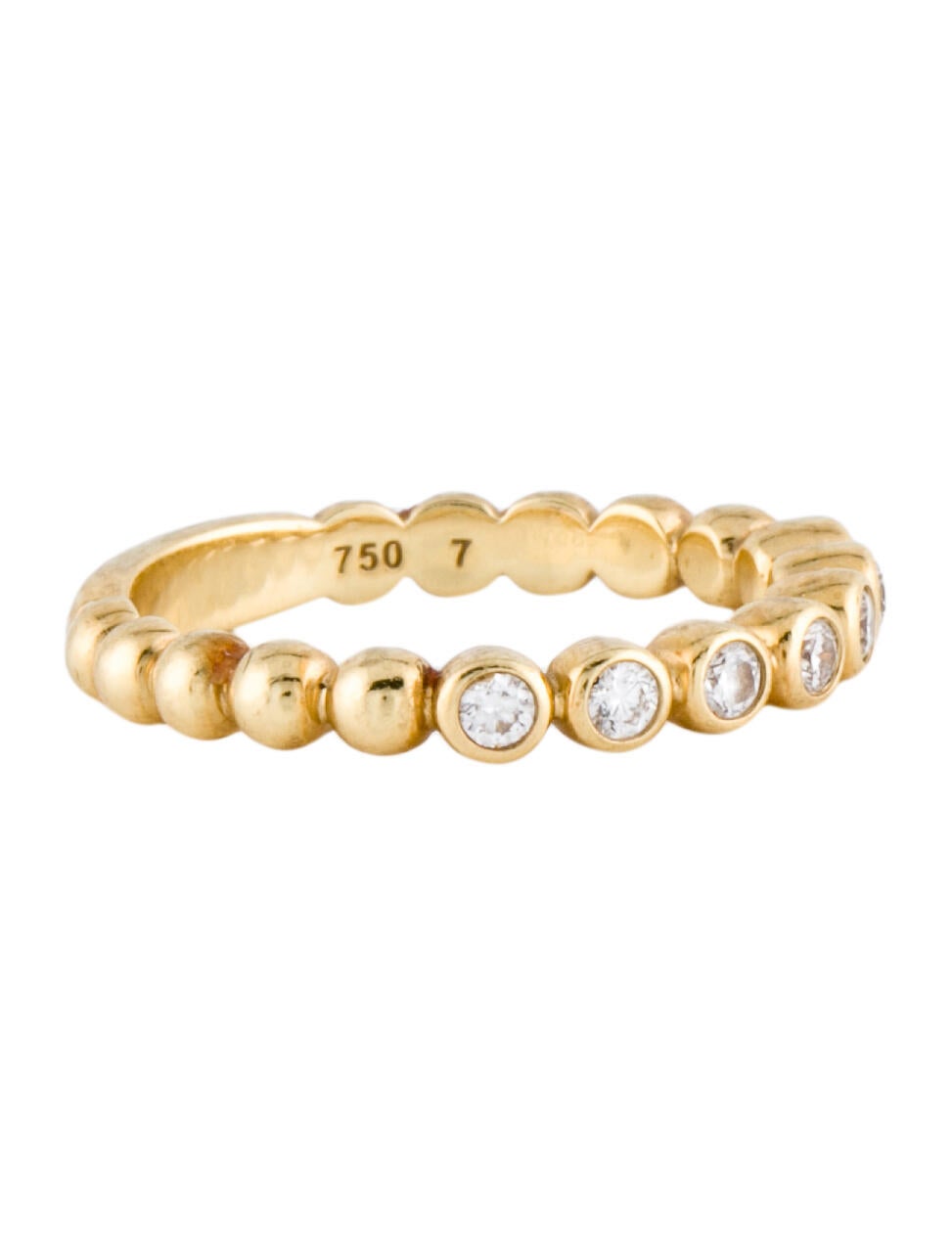 Lagos 18K Diamond Stacking Ring - 18K Yellow Gold Band, Rings ...
