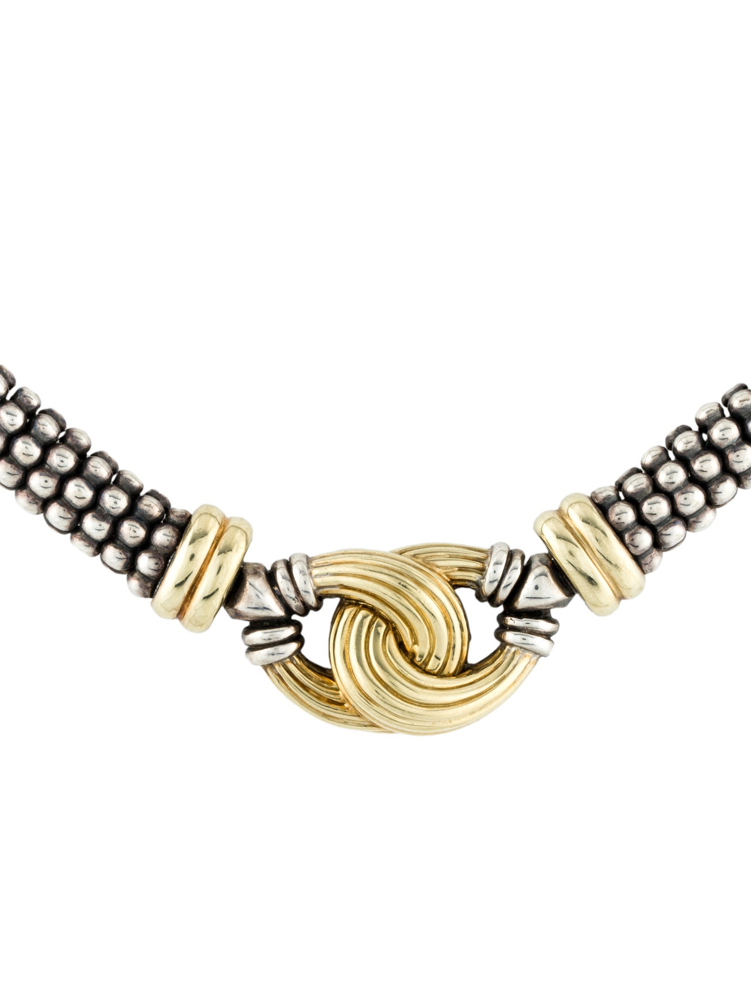 Lagos Two-Tone Link Station Necklace - Collar, Necklaces - LAG37531 ...