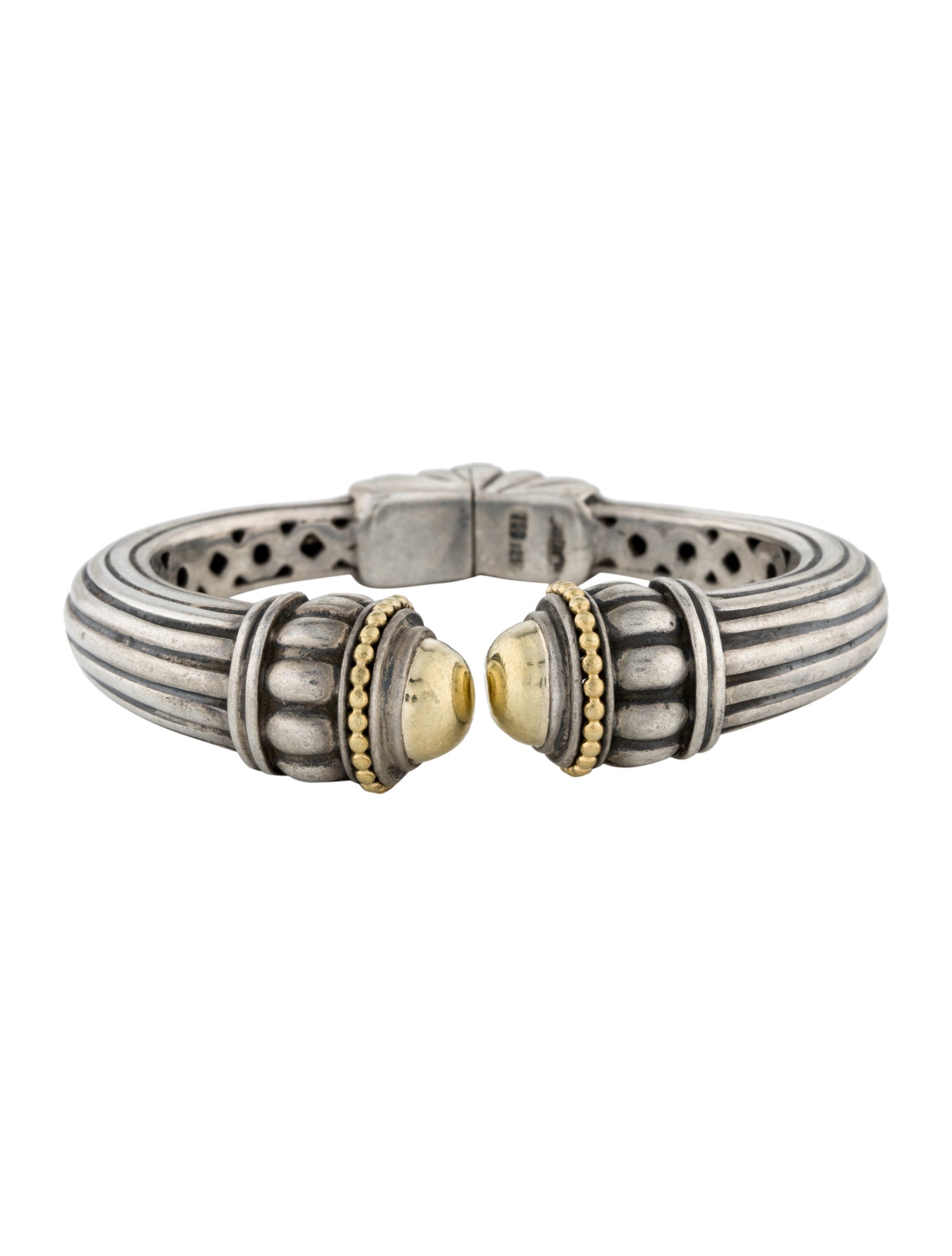 Lagos Two-Tone Hinged Bangle - Sterling Silver Cuff, Bracelets ...