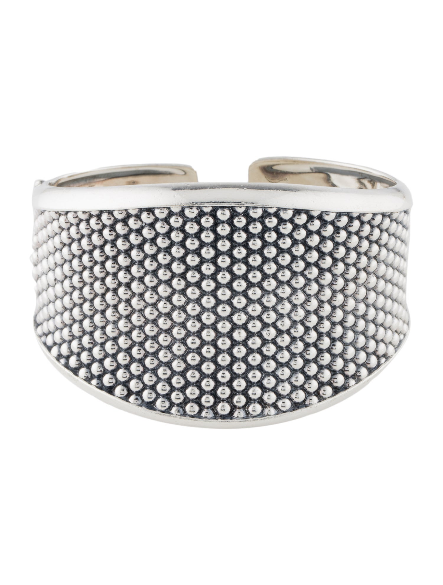 Lagos Signature Caviar Hinged Cuff Bracelet - Sterling Silver Cuff ...