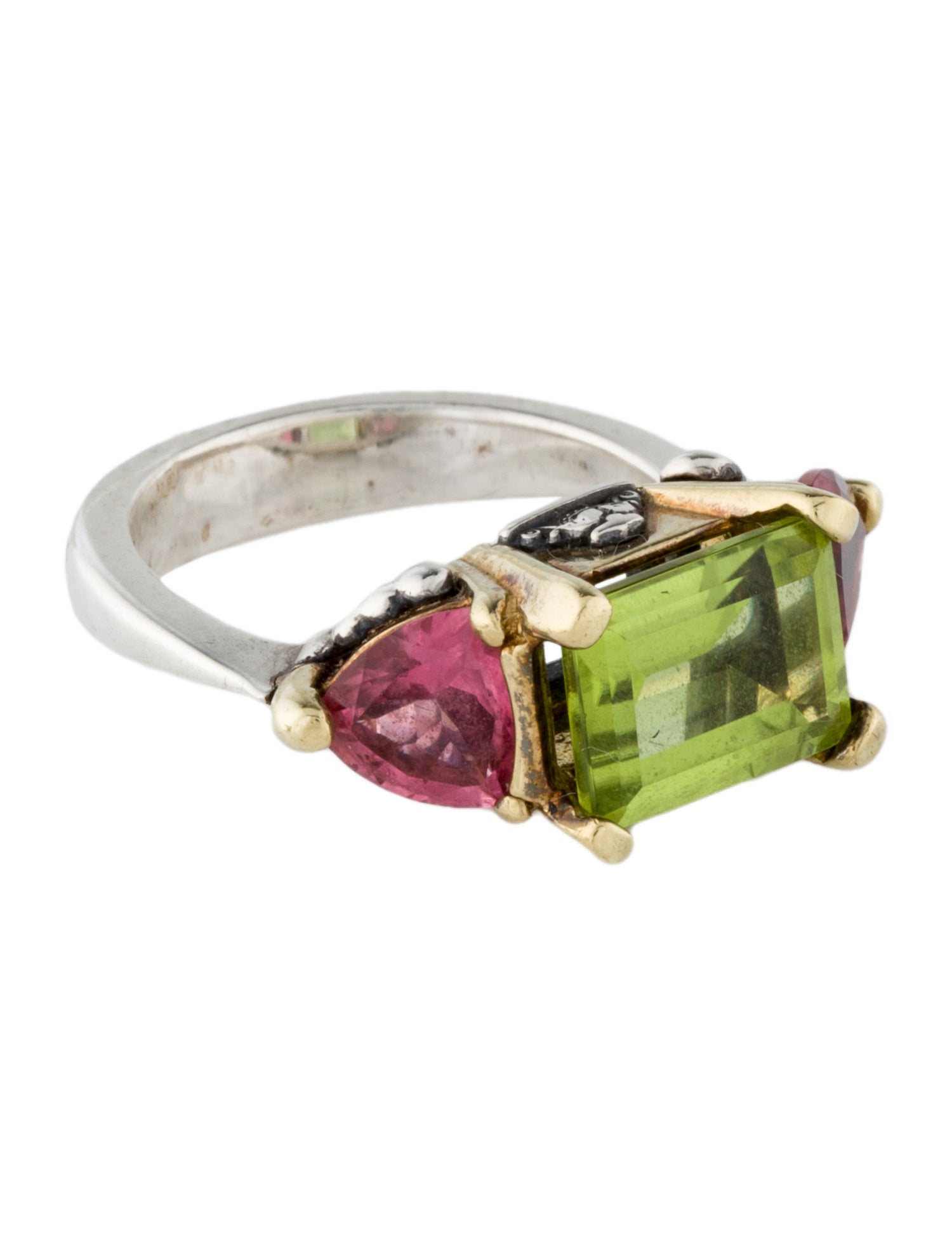 Lagos 2.46ct Peridot & Tourmaline Caviar Cocktail Ring - 18K Yellow ...