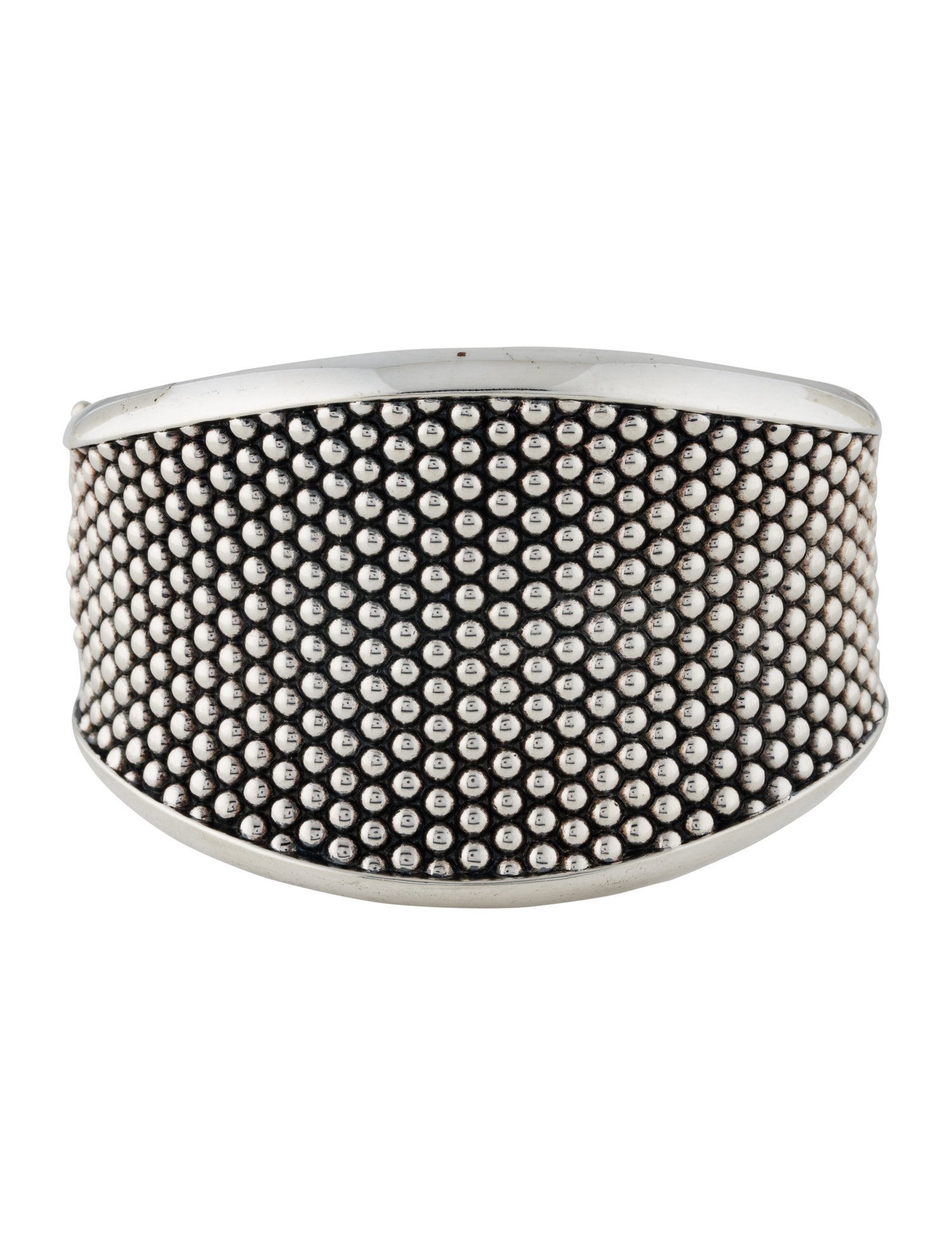 Lagos Signature Caviar Hinged Cuff Bracelet - Sterling Silver Cuff ...