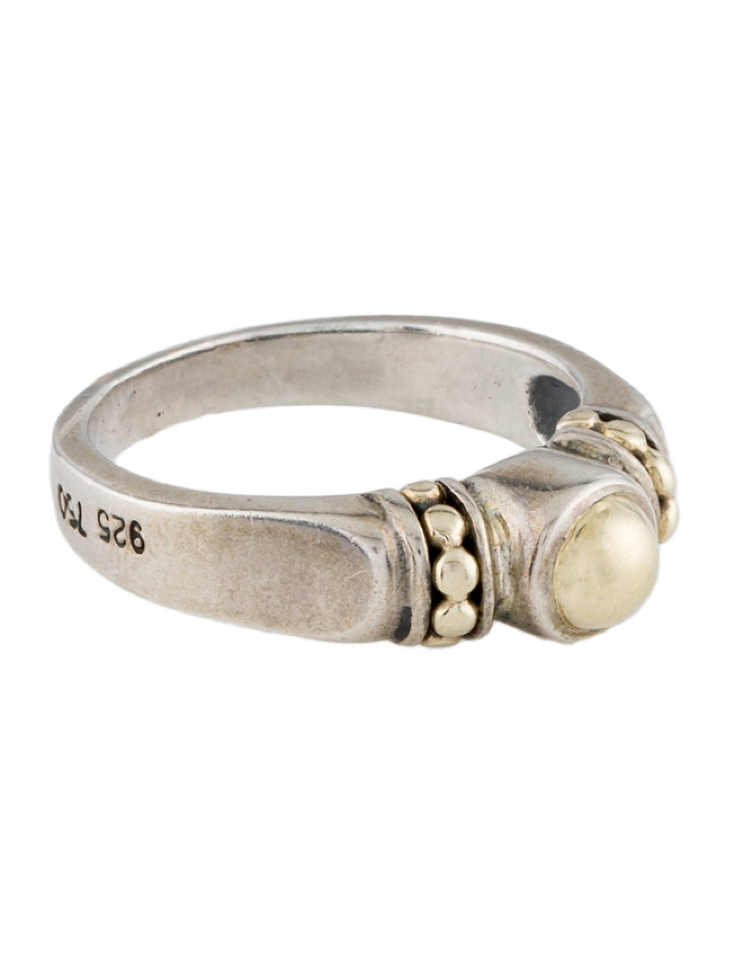 Lagos Two-Tone Caviar Band Ring - 18K Yellow Gold Cocktail Ring, Rings ...