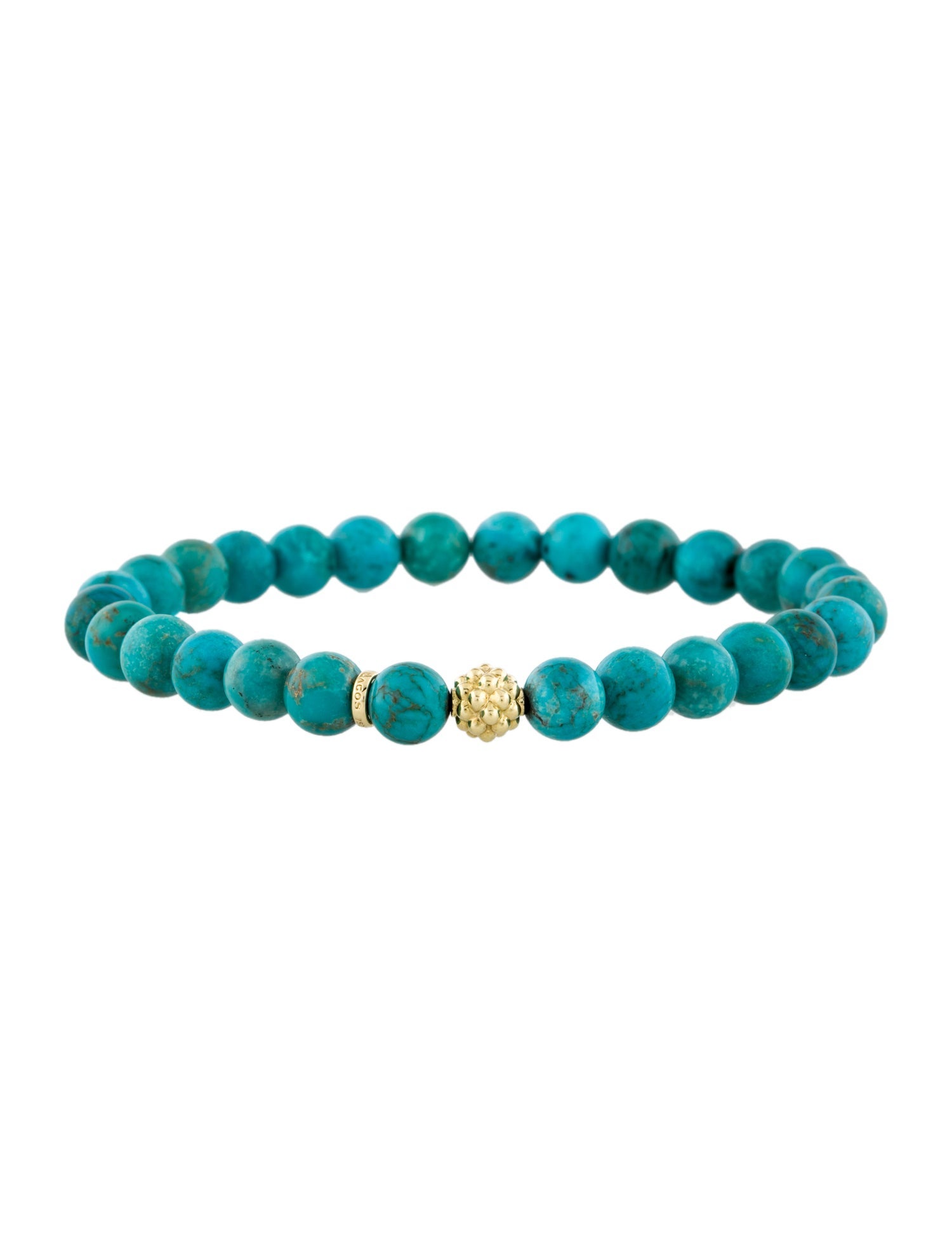 Lagos Turquoise Bead 18K Gold Station Slip-On Bracelet - 18K Yellow ...