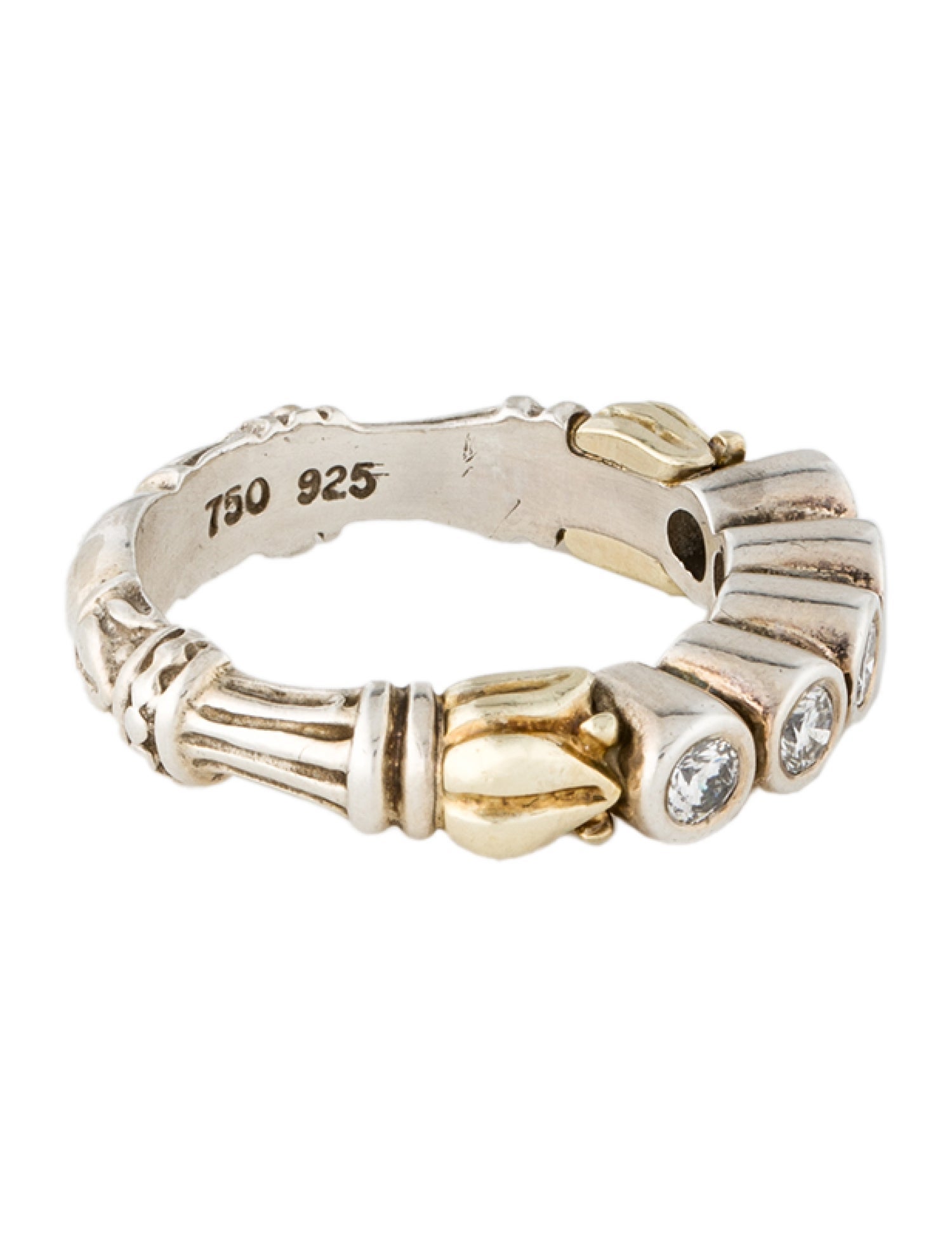 Lagos Two-Tone Diamond Half Eternity Band - 18K Yellow Gold Band, Rings ...