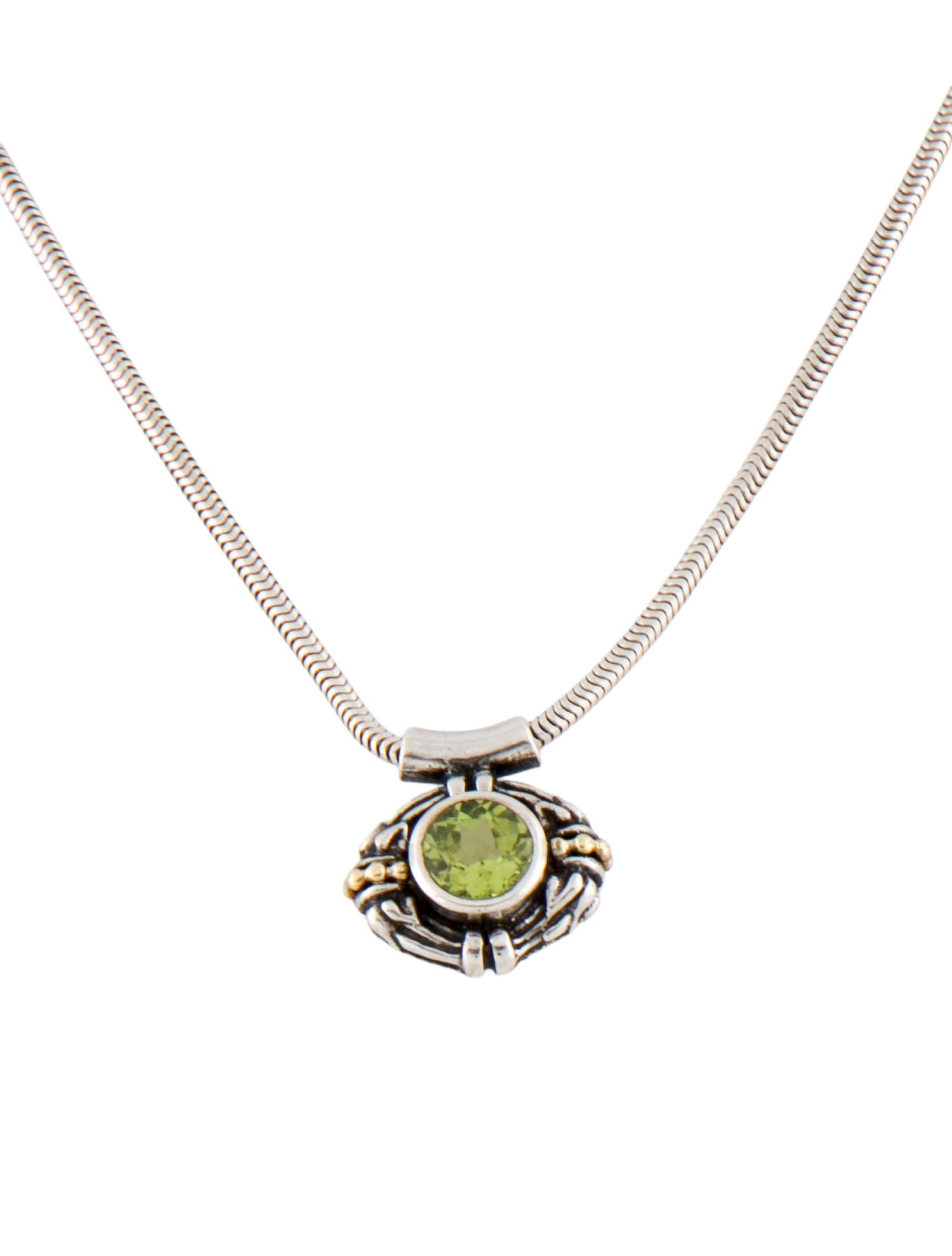 Lagos Two-Tone Peridot Pendant Necklace - 18K Yellow Gold Pendant ...