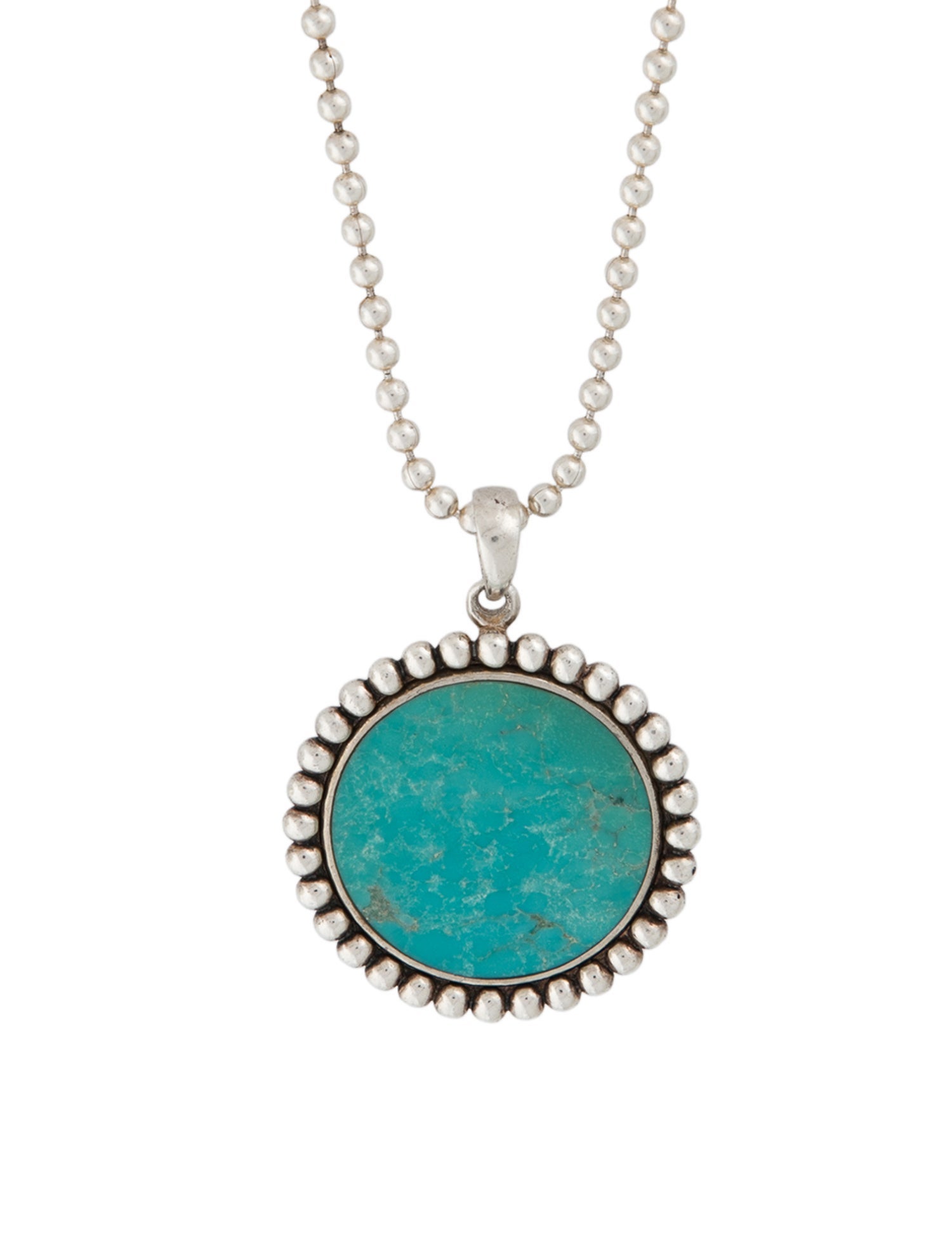Lagos Turquoise Maya Circle Pendant Necklace - Sterling Silver Pendant ...