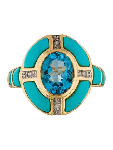 LALI Jewels 14K Topaz, Turquoise, & Diamond Ring - Rings - LALIJ20140 ...