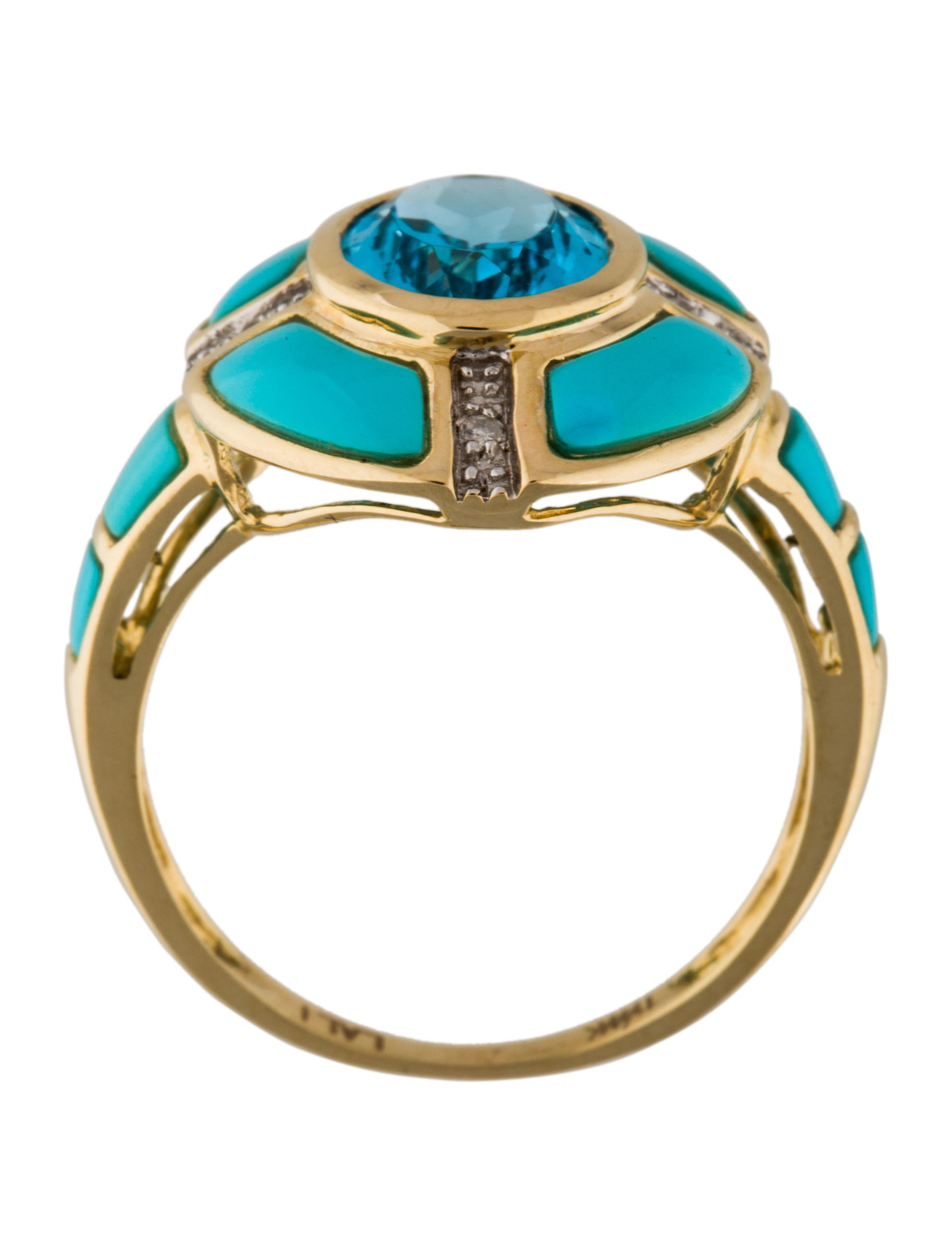 LALI Jewels 14K Topaz, Turquoise, & Diamond Ring - Rings - LALIJ20140 ...