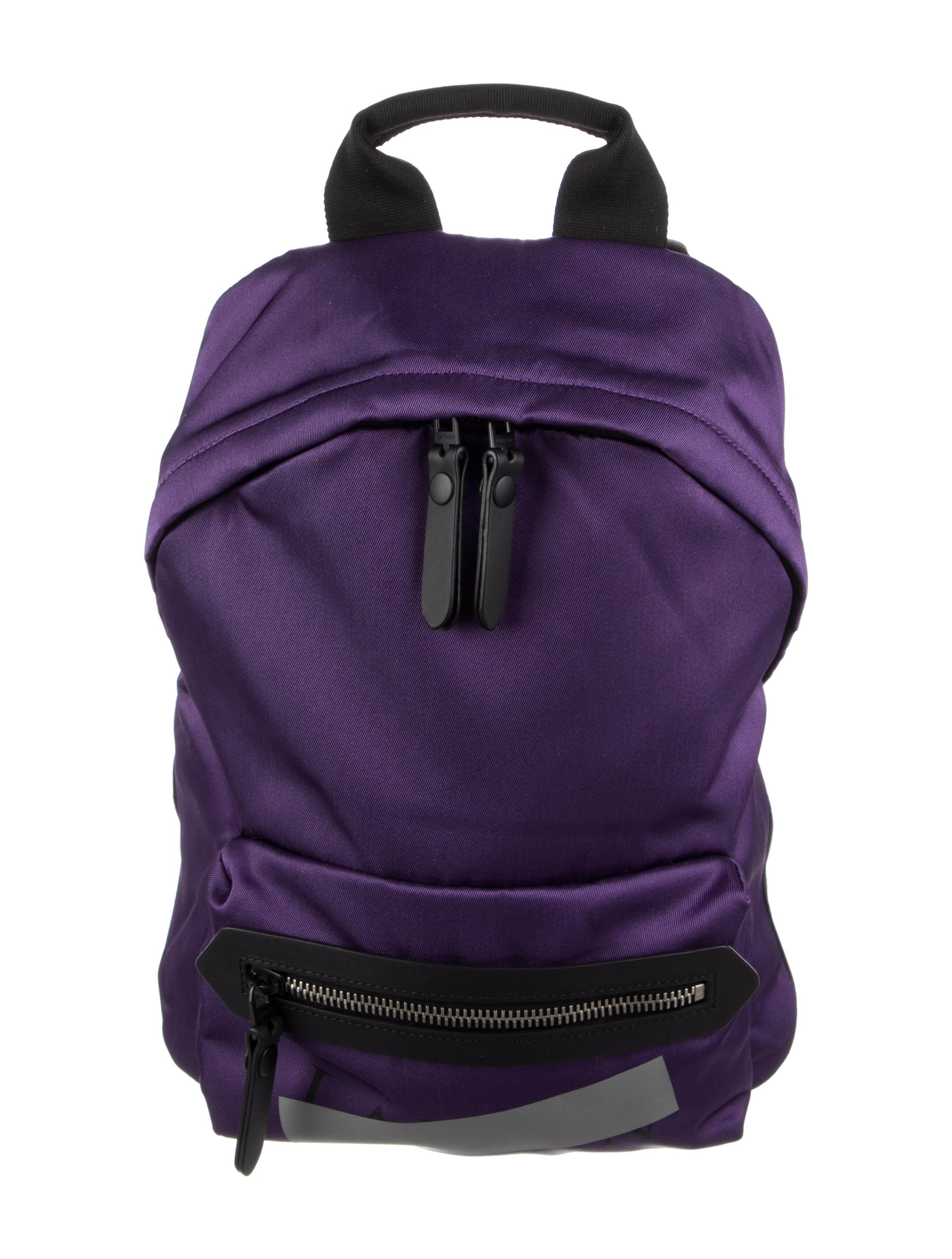 Lanvin Leather-Trimmed Zipped Backpack w/ Tags - Purple Backpacks, Bags ...