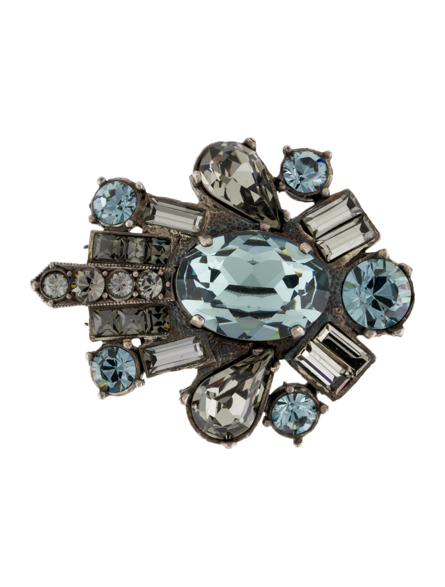 Gucci Double G Crystal Brooch Pin - Gold-Tone Metal Pin, Brooches ...