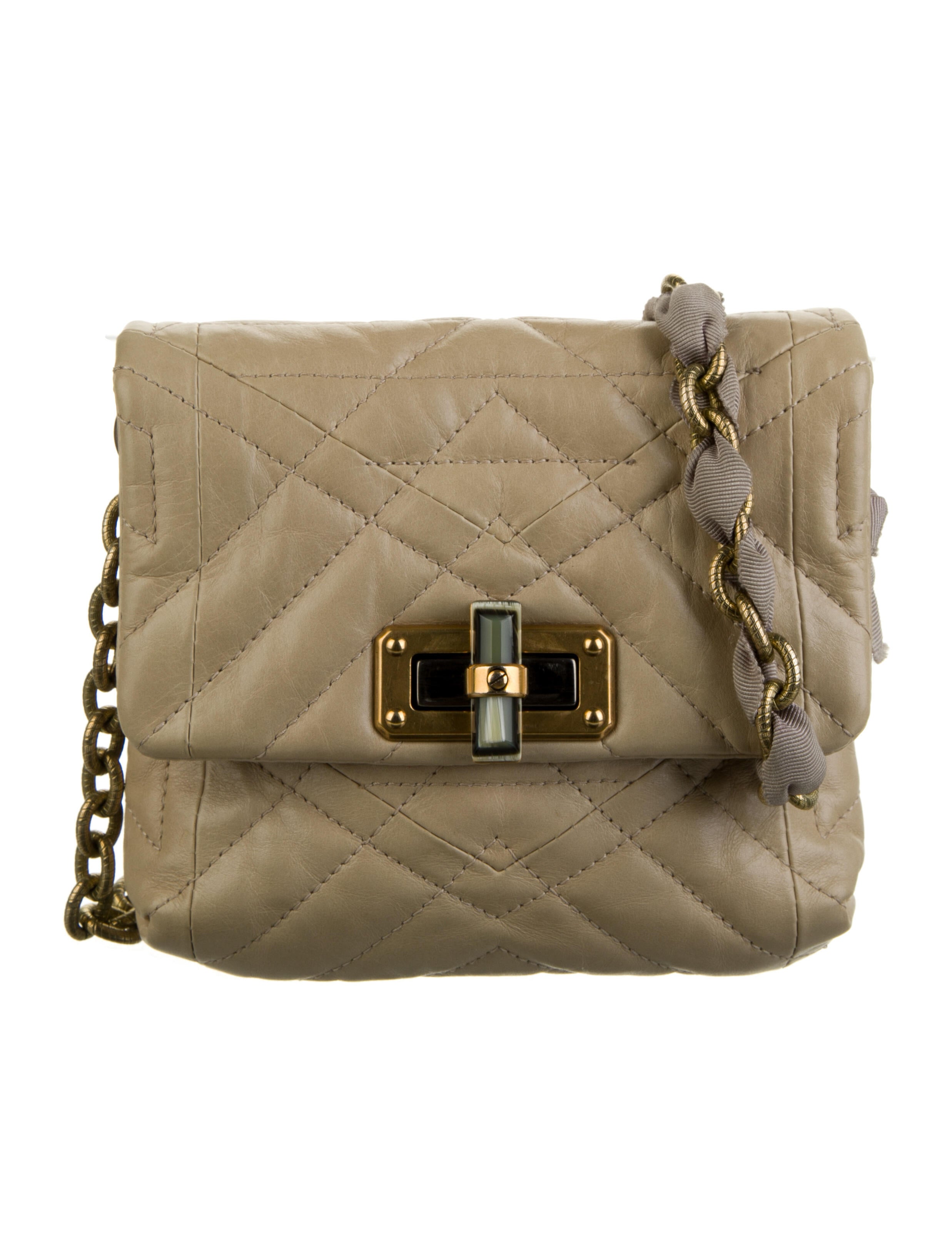 Lanvin Chain-Link Leather Shoulder Bag - Brown Crossbody Bags, Handbags ...