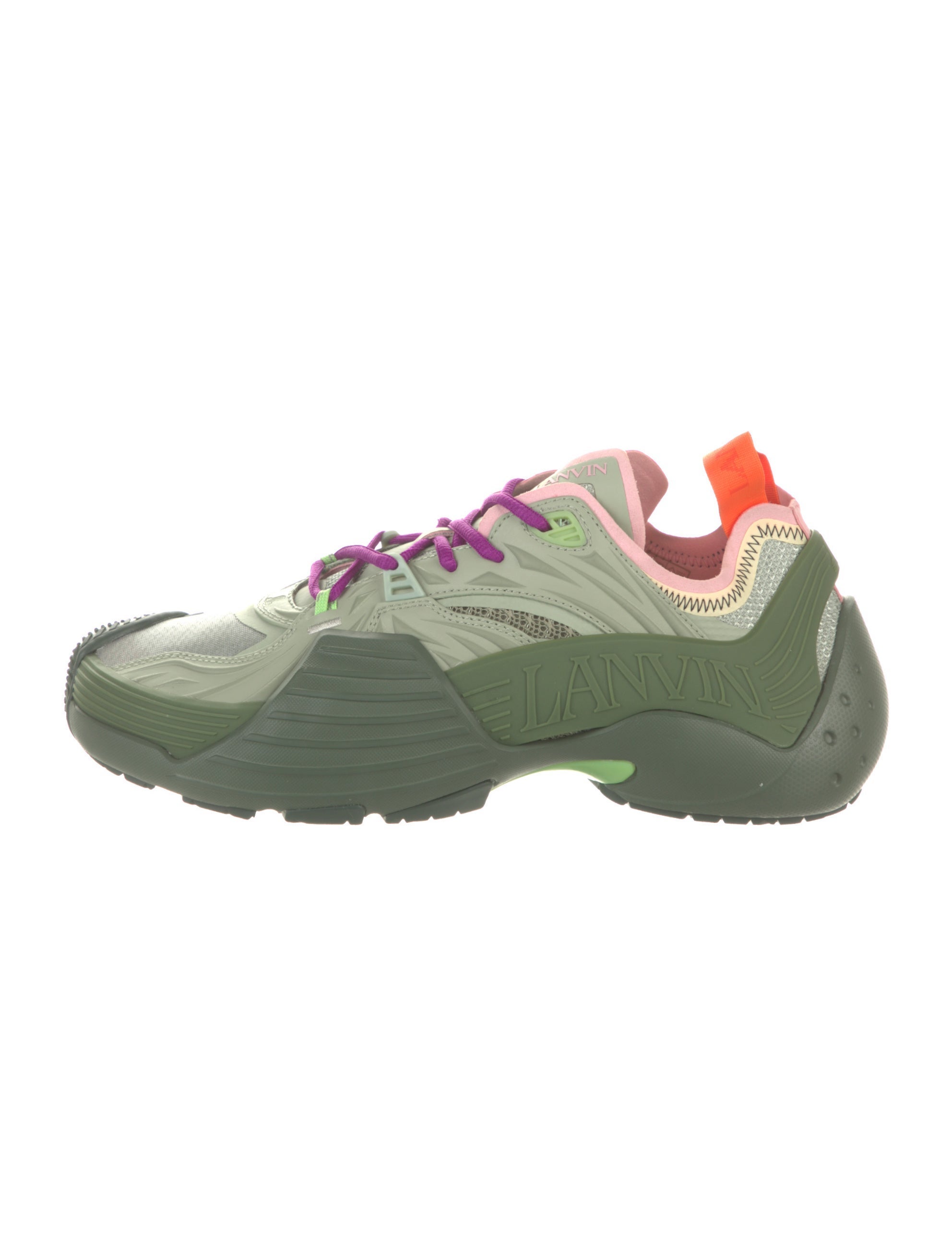 Lanvin Rubber Colorblock Pattern Athletic Sneakers - Green Sneakers ...