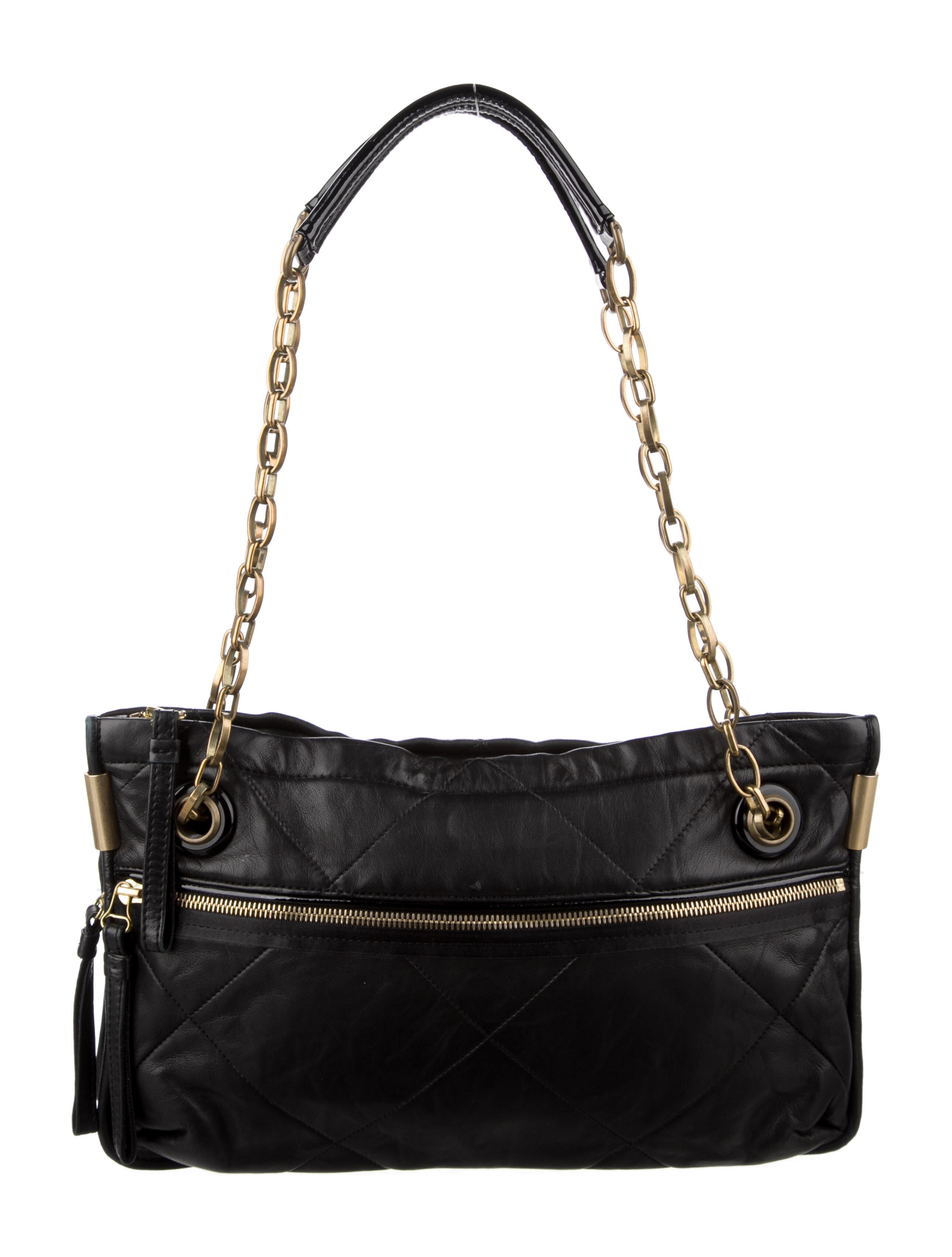 Lanvin Leather Chain-Link Shoulder Bag - Black Shoulder Bags, Handbags ...