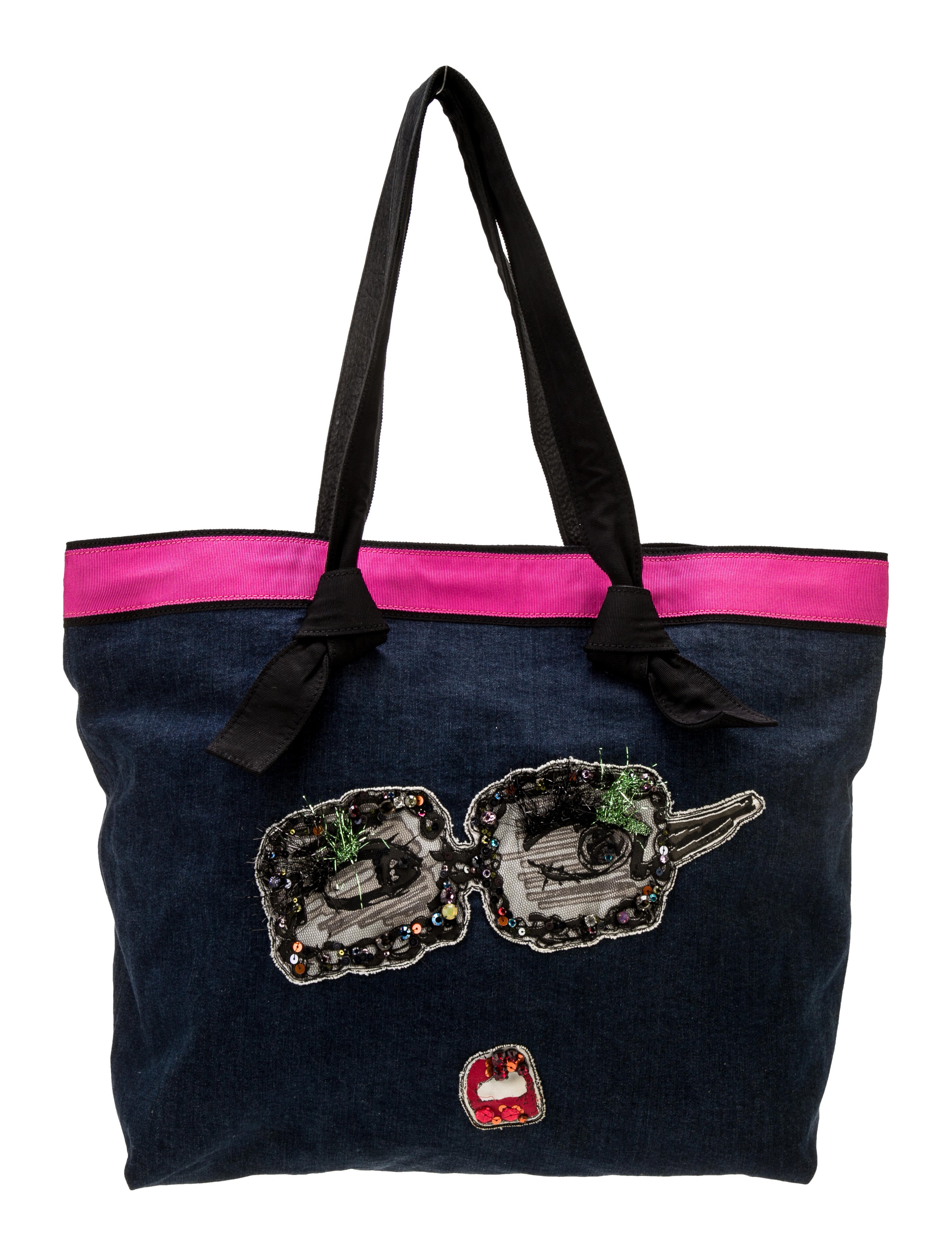 Lanvin Sequin Embellished Denim Tote Bag - Blue Totes, Handbags ...