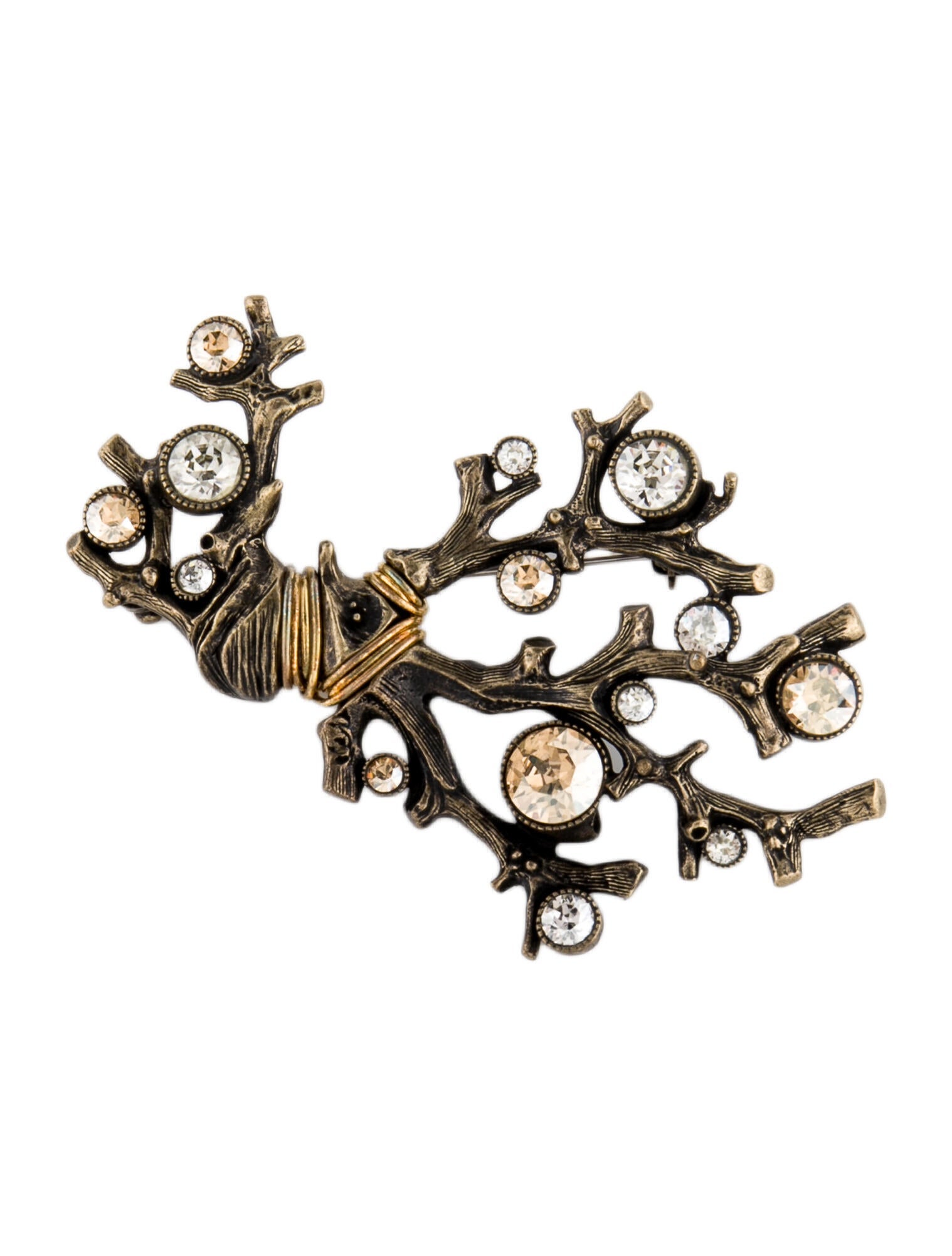 Tiffany & Co. Vintage 18K Ruby & Enamel Interlocking Brooch - Yellow ...