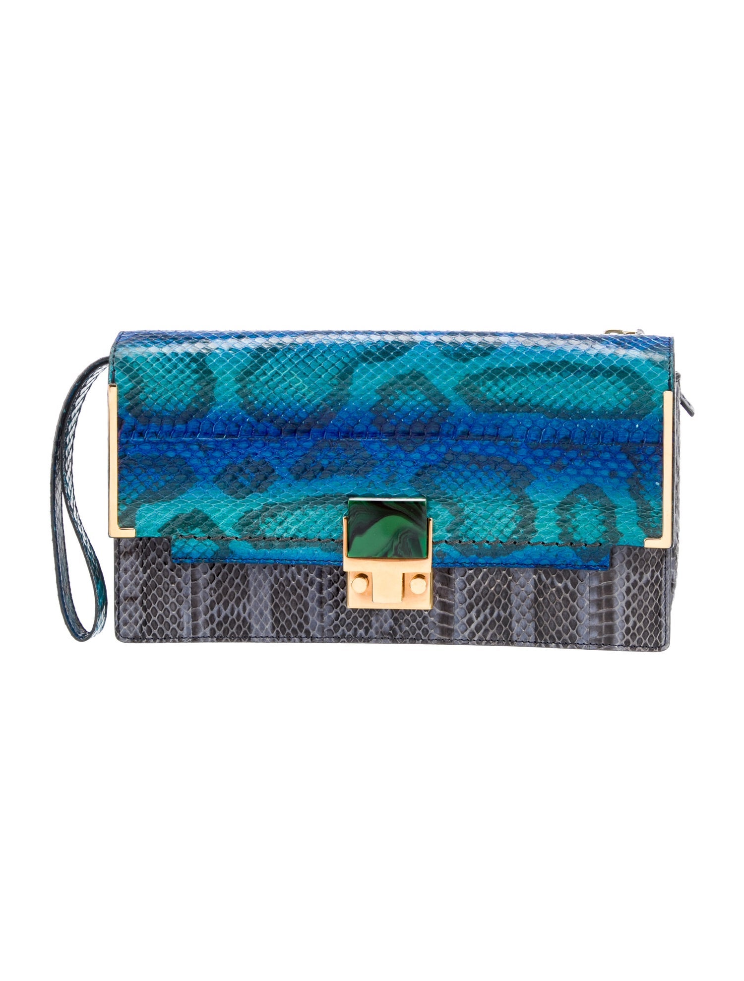 Roberto Cavalli Serpent Bracelet Clutch - Green Clutches, Handbags ...