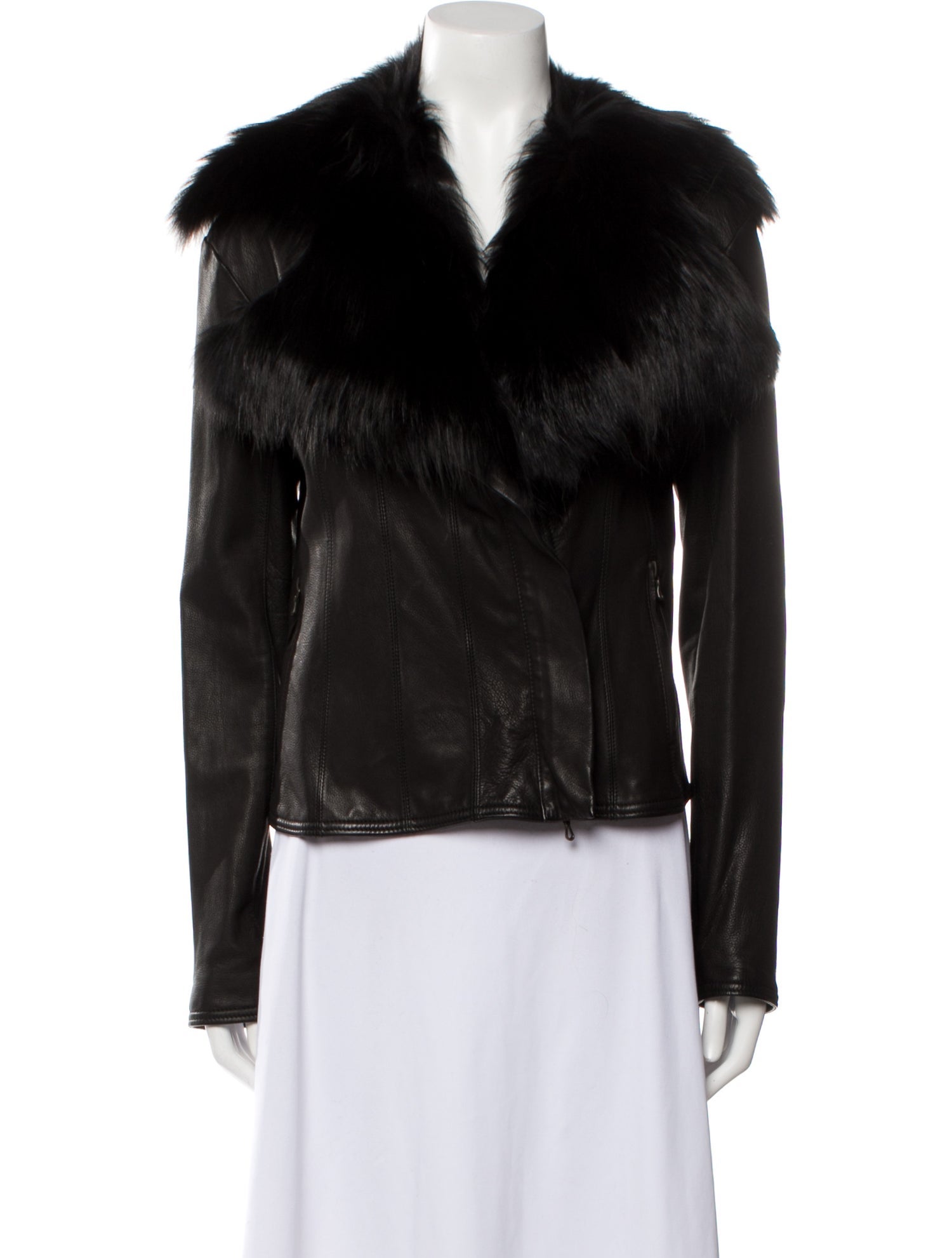 Balenciaga 2012 Lamb Leather Fur Jacket - Black Jackets, Clothing ...