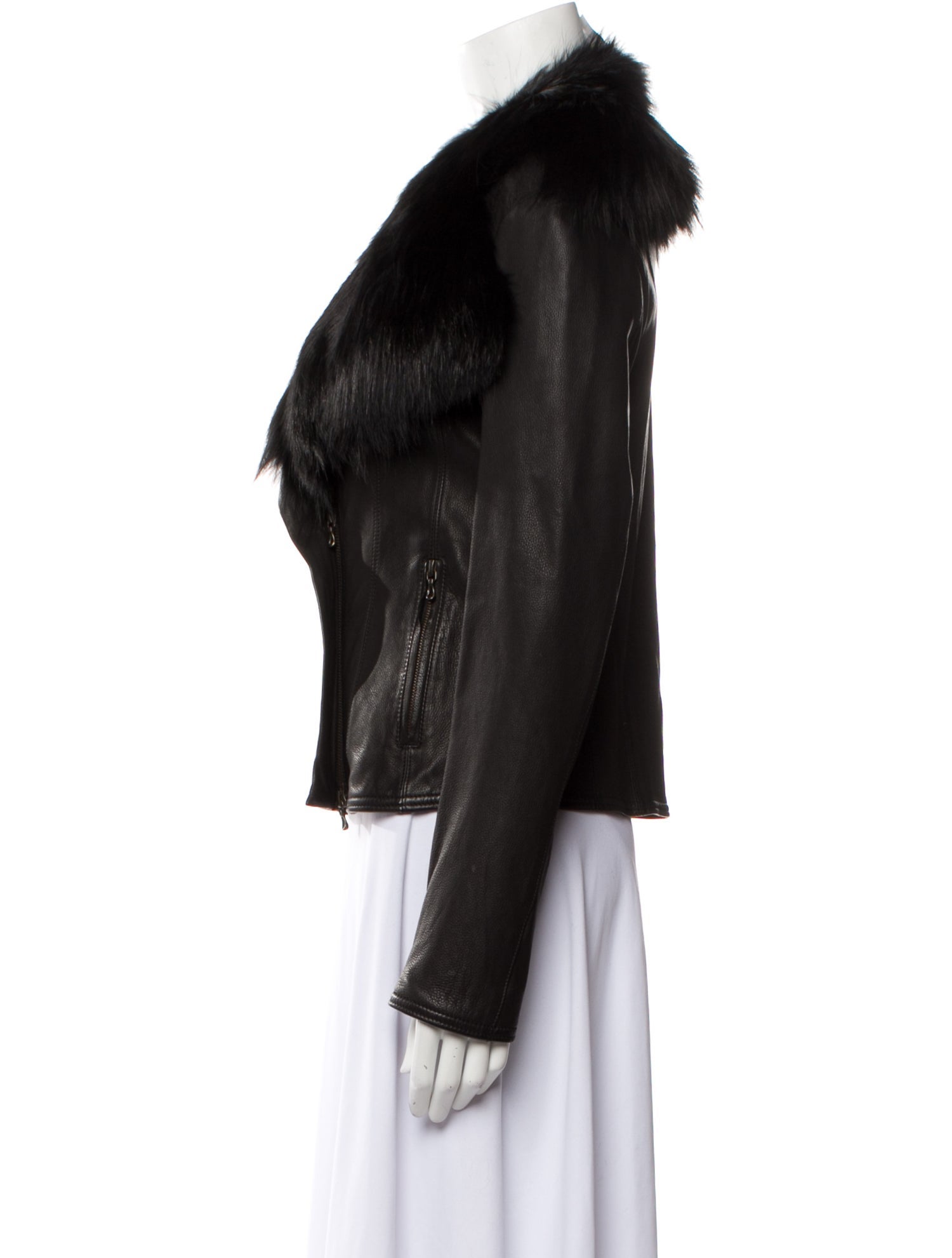Balenciaga 2012 Lamb Leather Fur Jacket - Black Jackets, Clothing ...