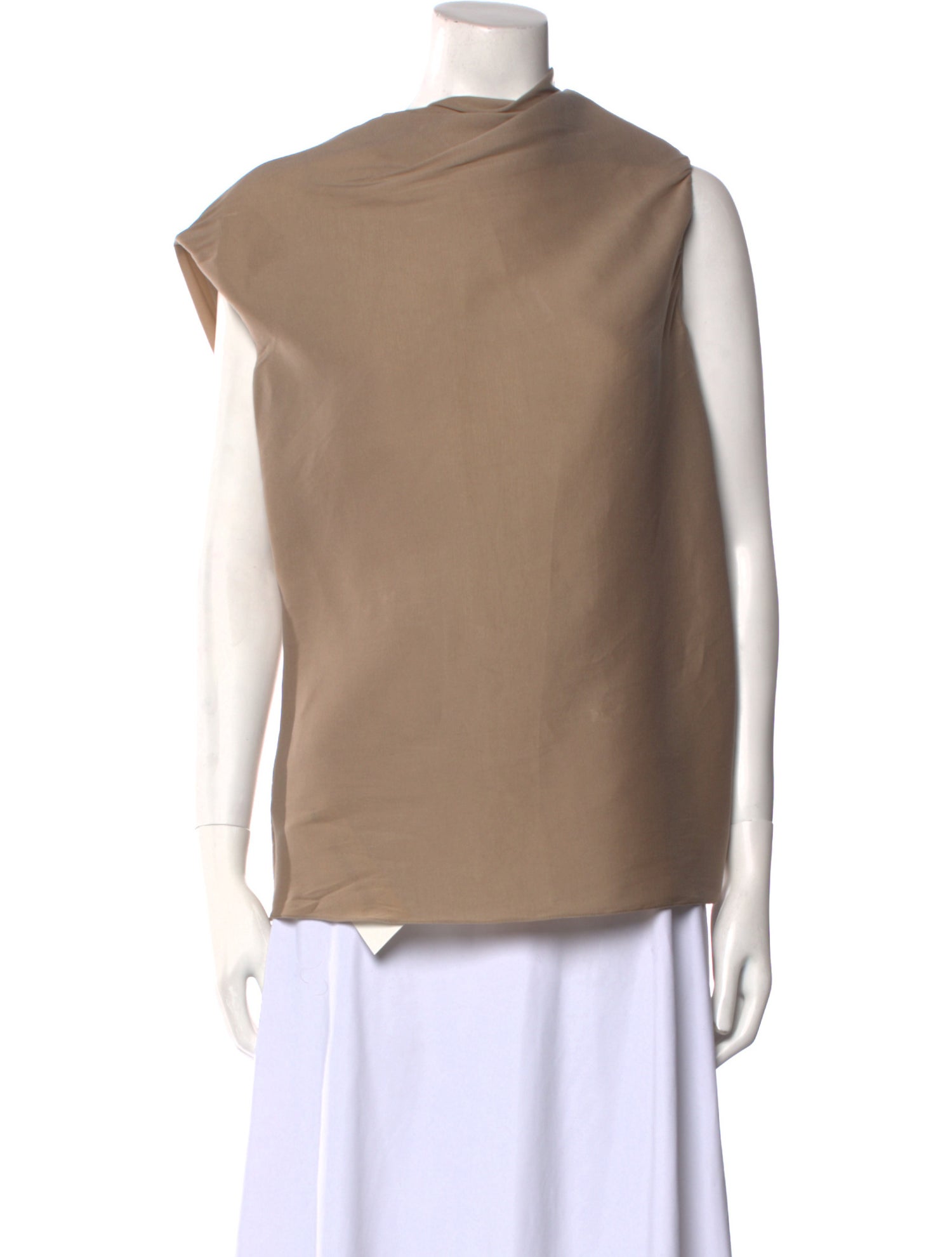 Lanvin Silk Cowl Neck Top - Neutrals Tops, Clothing - LAN203542 | The ...