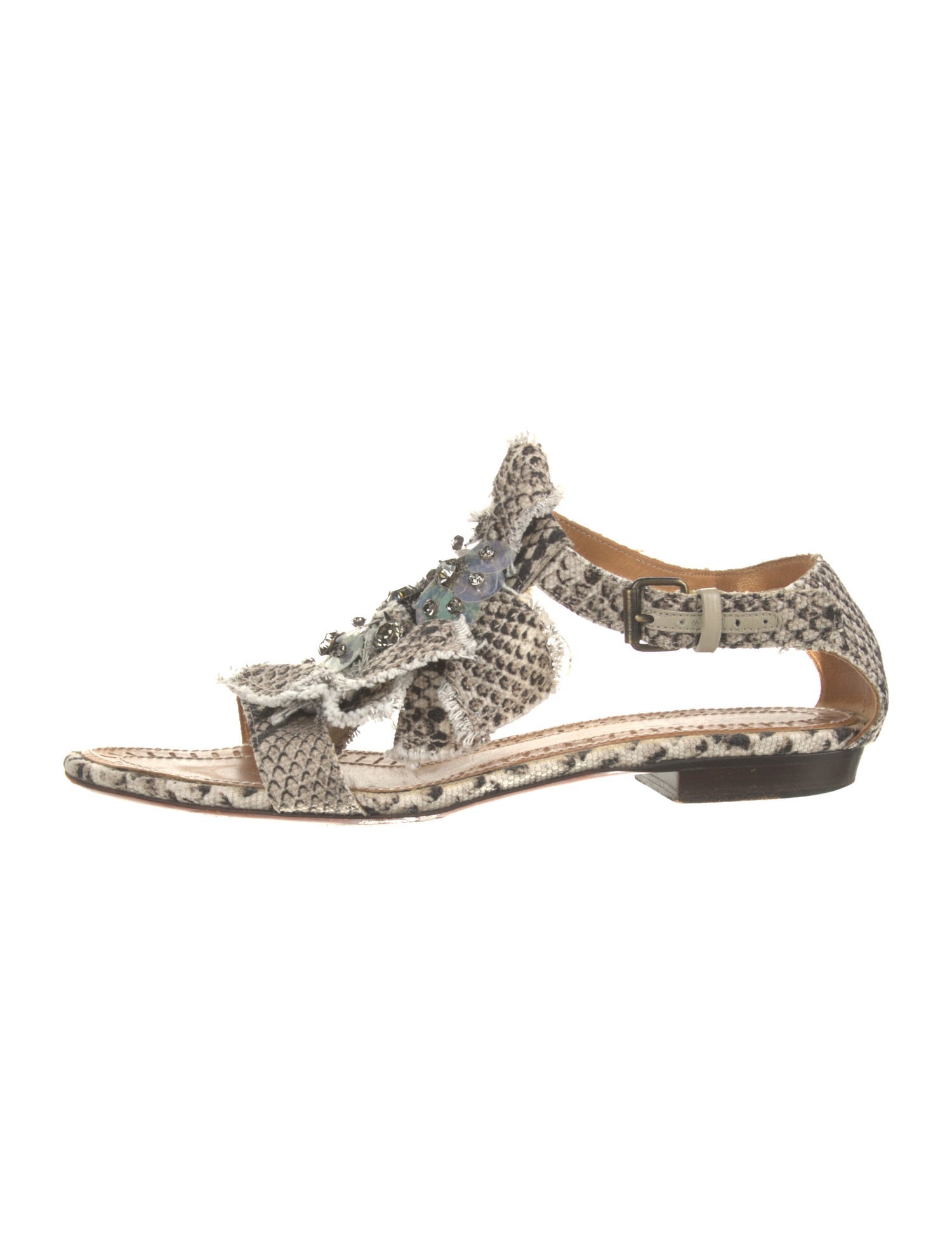 Lanvin Canvas Animal Print Slides - Neutrals Sandals, Shoes - LAN207200 ...
