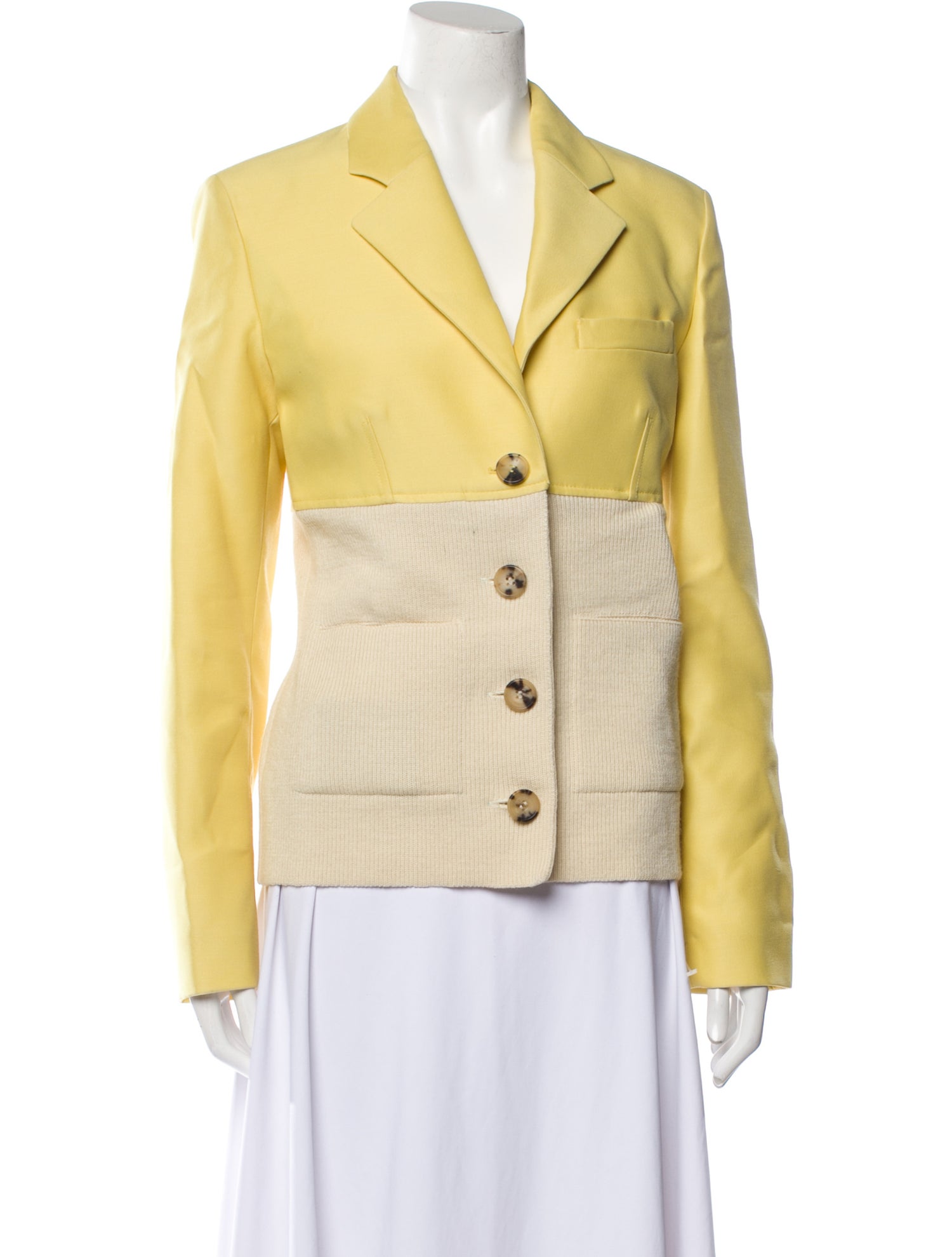 Lanvin Colorblock Pattern Blazer - Yellow Jackets, Clothing - LAN207383 ...