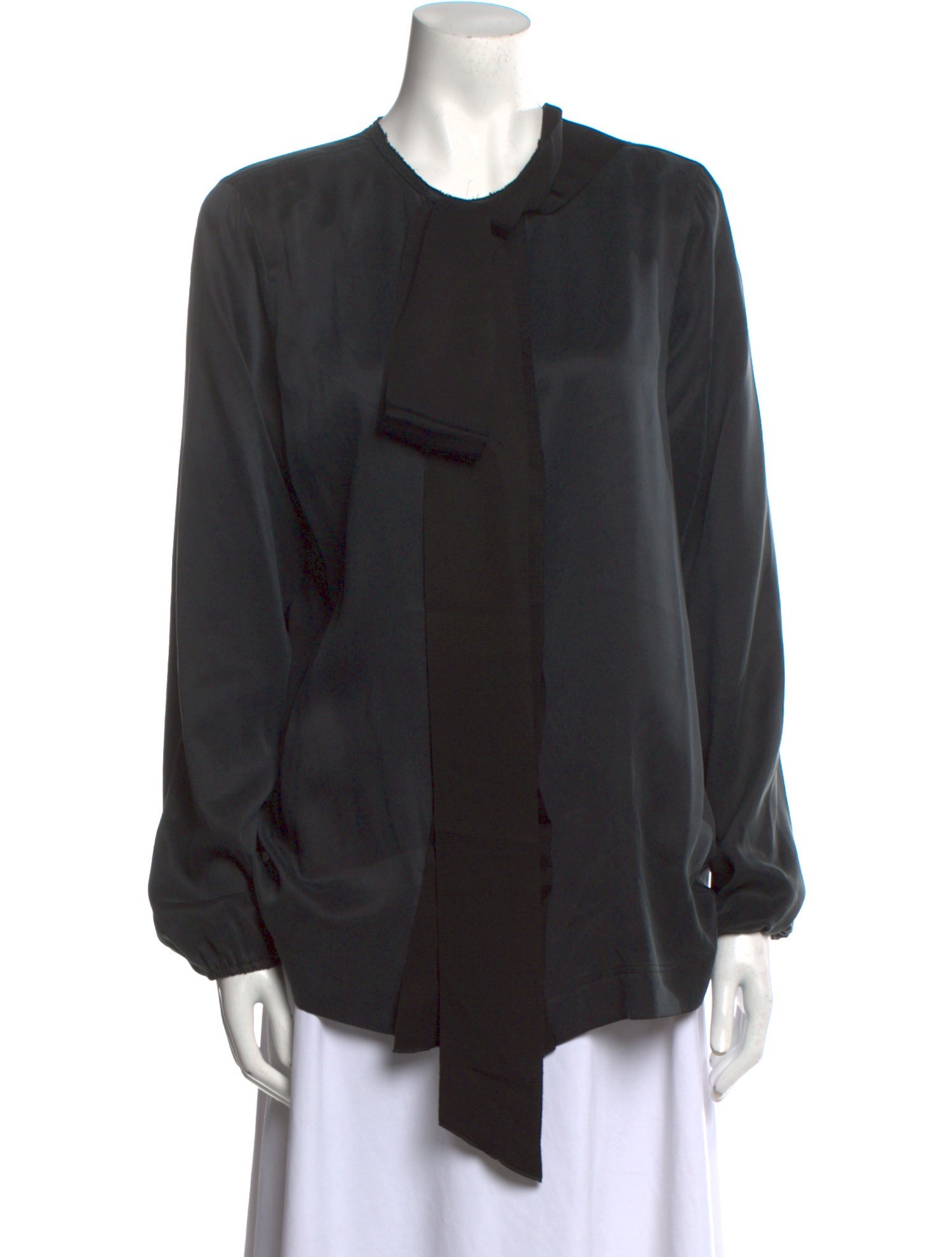 Lanvin Silk Crew Neck Tunic - Black Tops, Clothing - LAN210448 | The ...