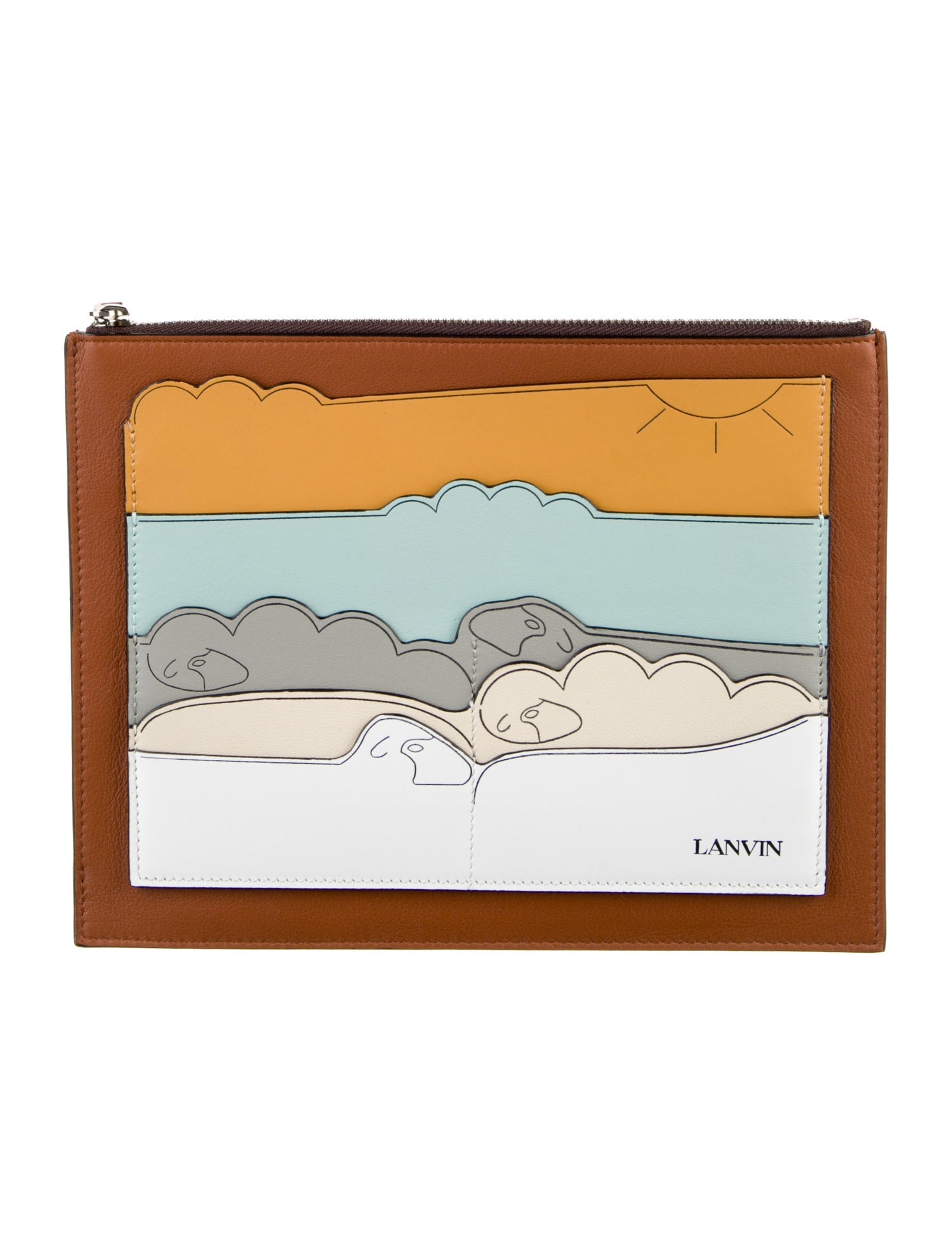 Lanvin Leather Printed Wallet w/ Tags - Brown Wallets, Accessories ...