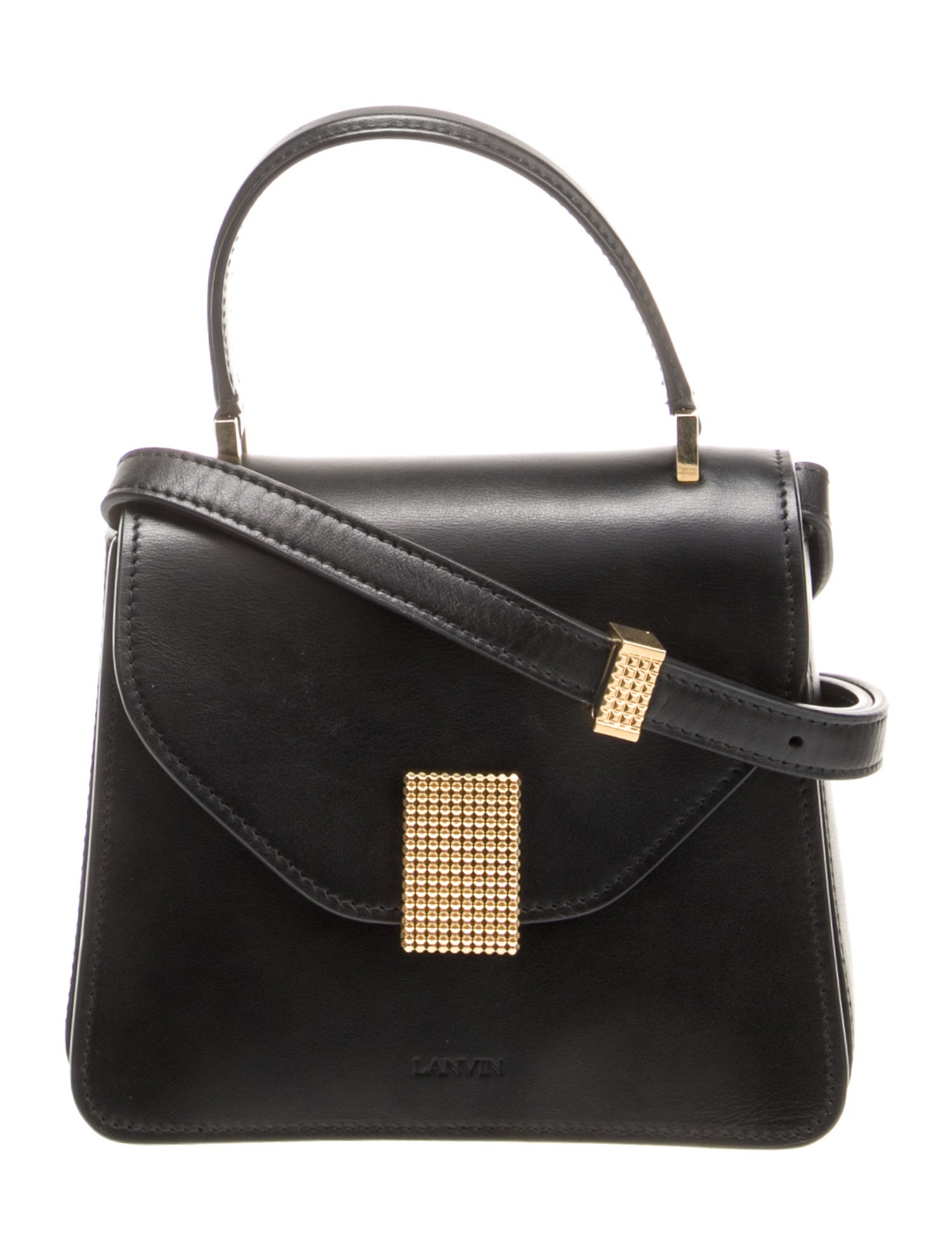 Lanvin Leather Top Handle Bag - Black Handle Bags, Handbags - LAN217843 ...