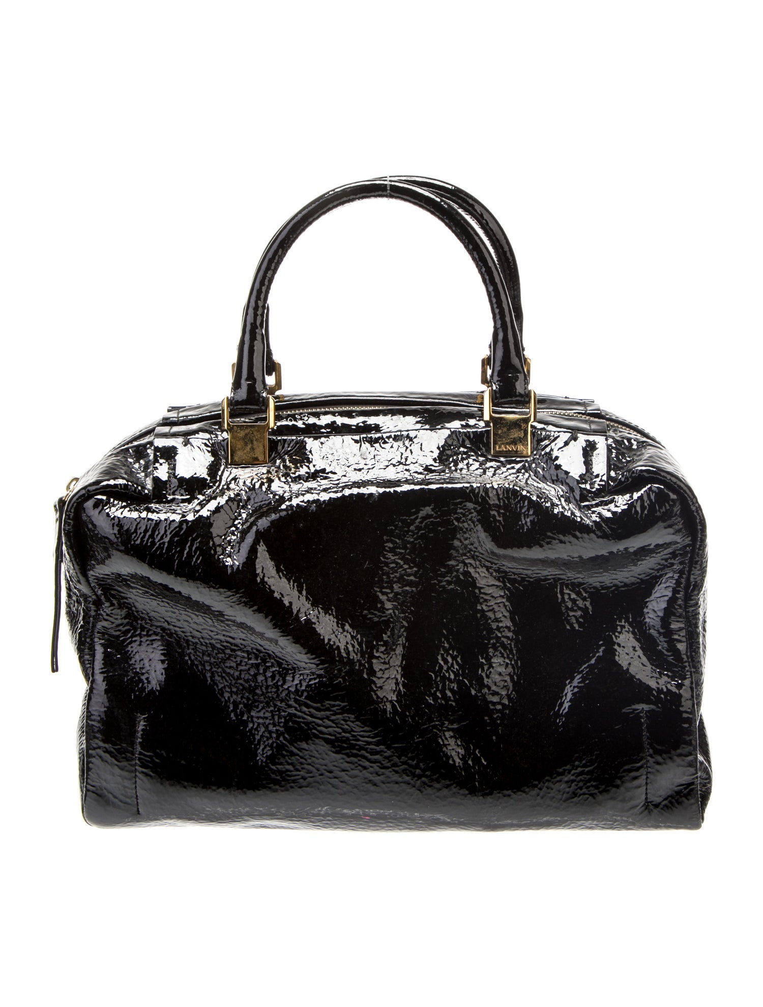 Lanvin Patent Leather Top Handle Bag - Black Handle Bags, Handbags ...