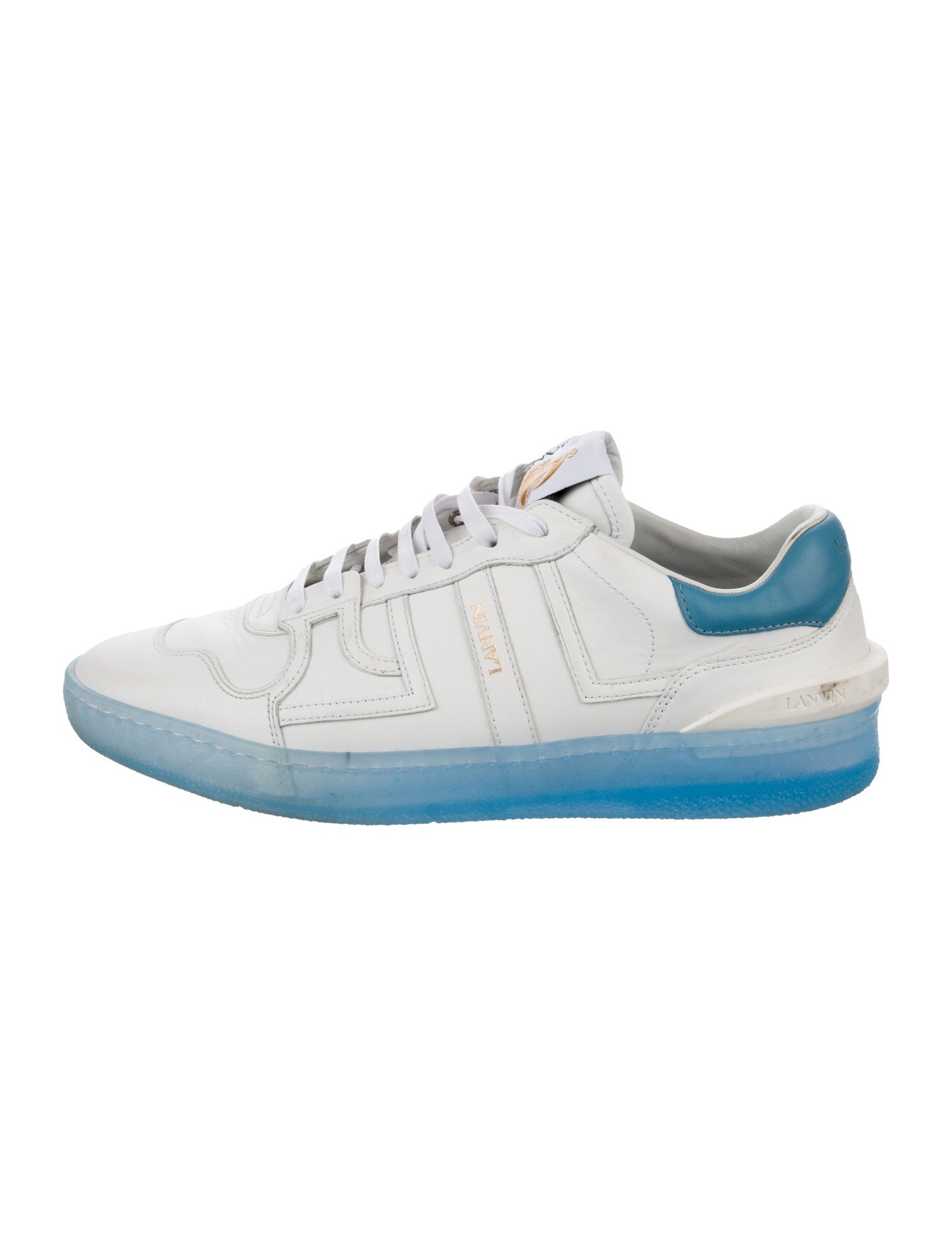 Lanvin Leather Colorblock Pattern Sneakers - Blue Sneakers, Shoes ...