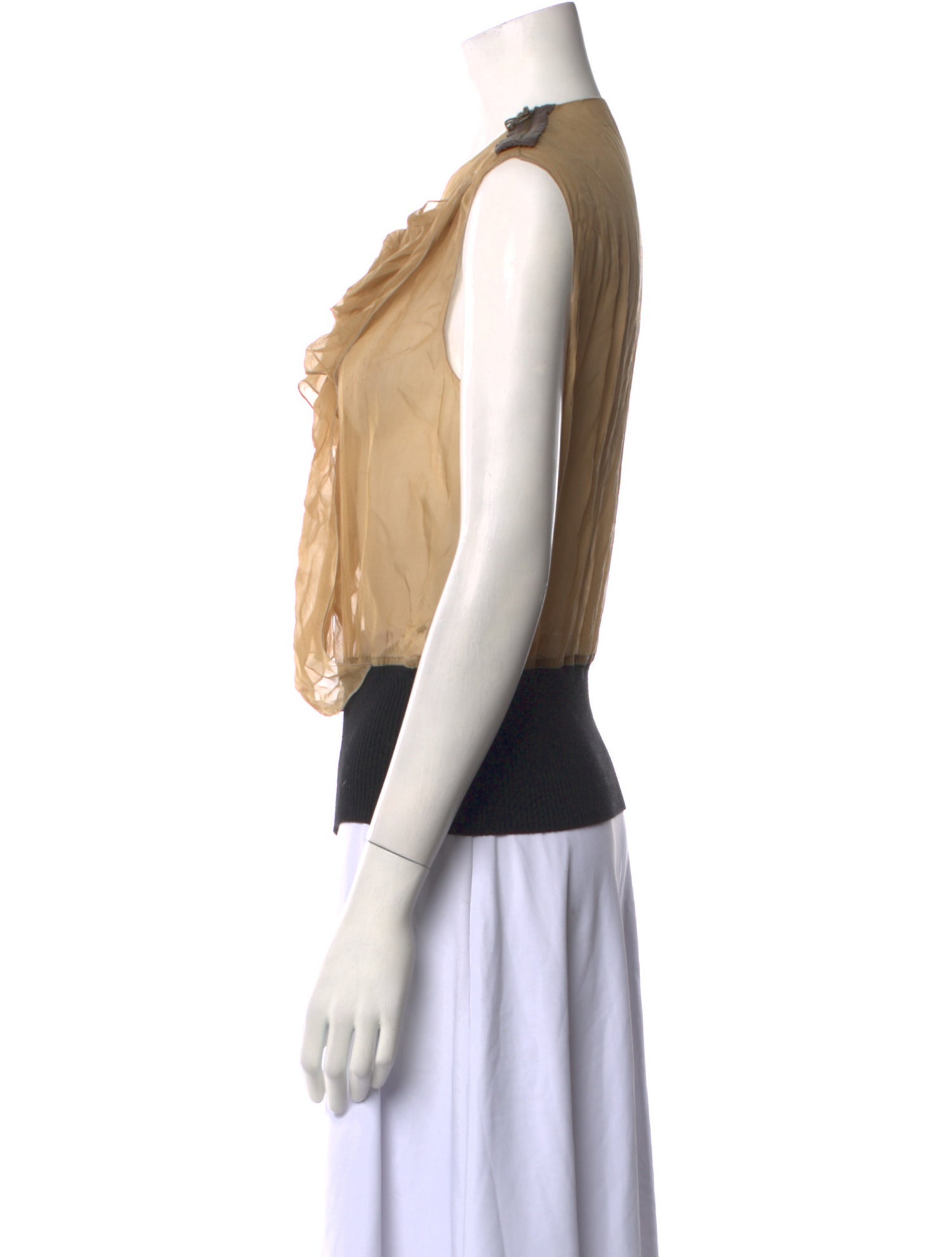 Lanvin Silk Scoop Neck Top - Neutrals Tops, Clothing - LAN230742 | The ...