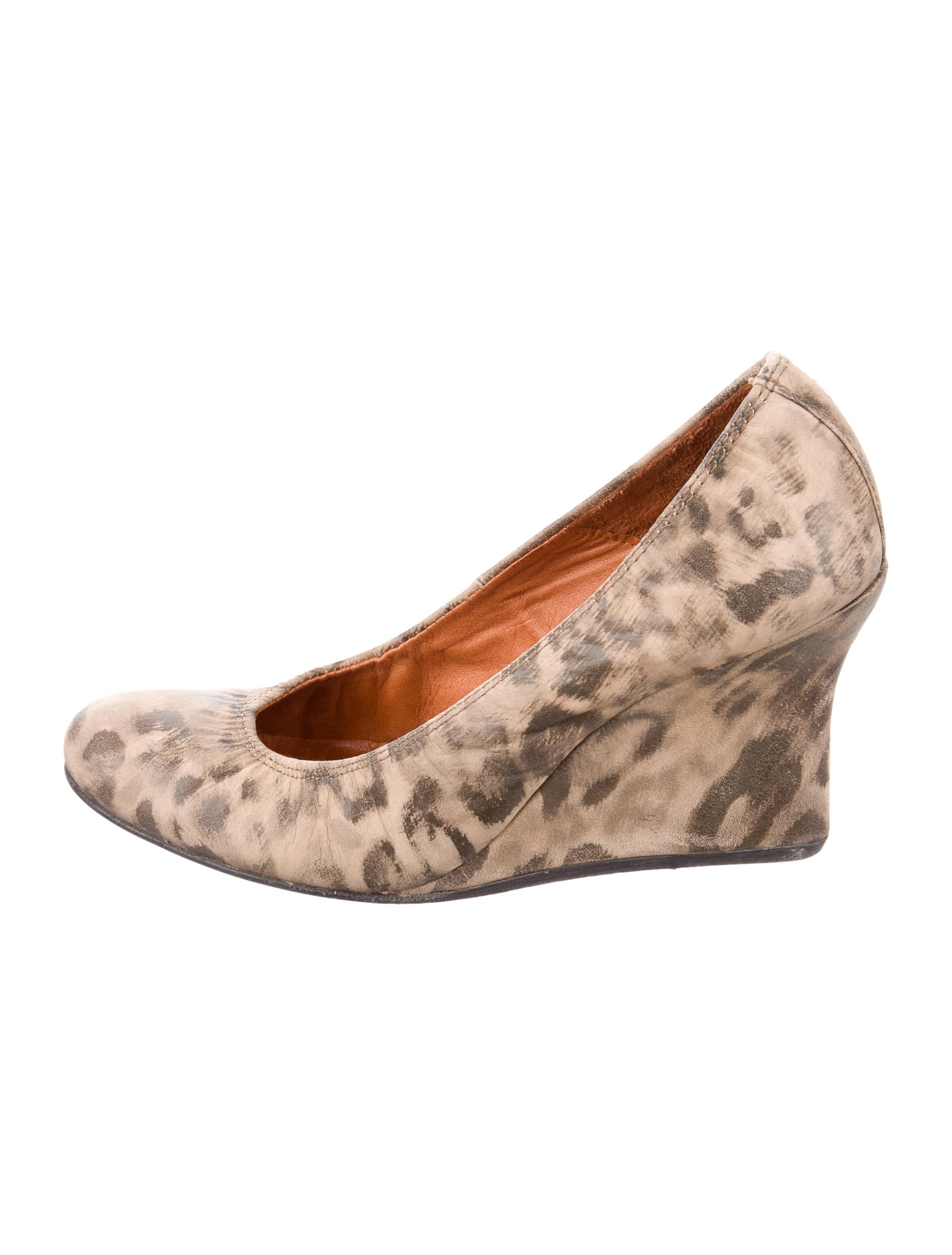 Lanvin Leopard Print Leather Wedges - Shoes - LAN55214 | The RealReal