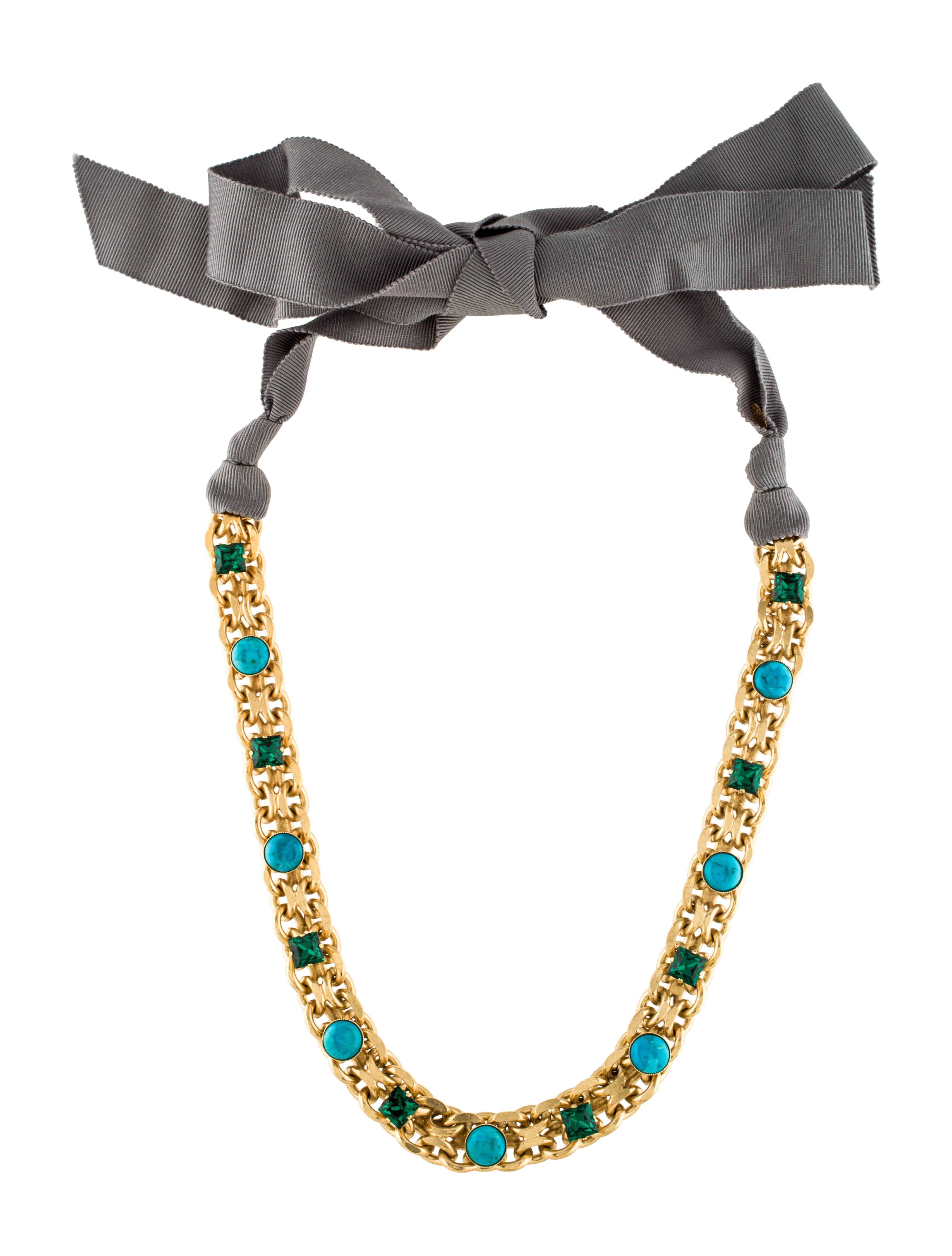 Lanvin Crystal & Ribbon Necklace - Necklaces - LAN55809 | The RealReal