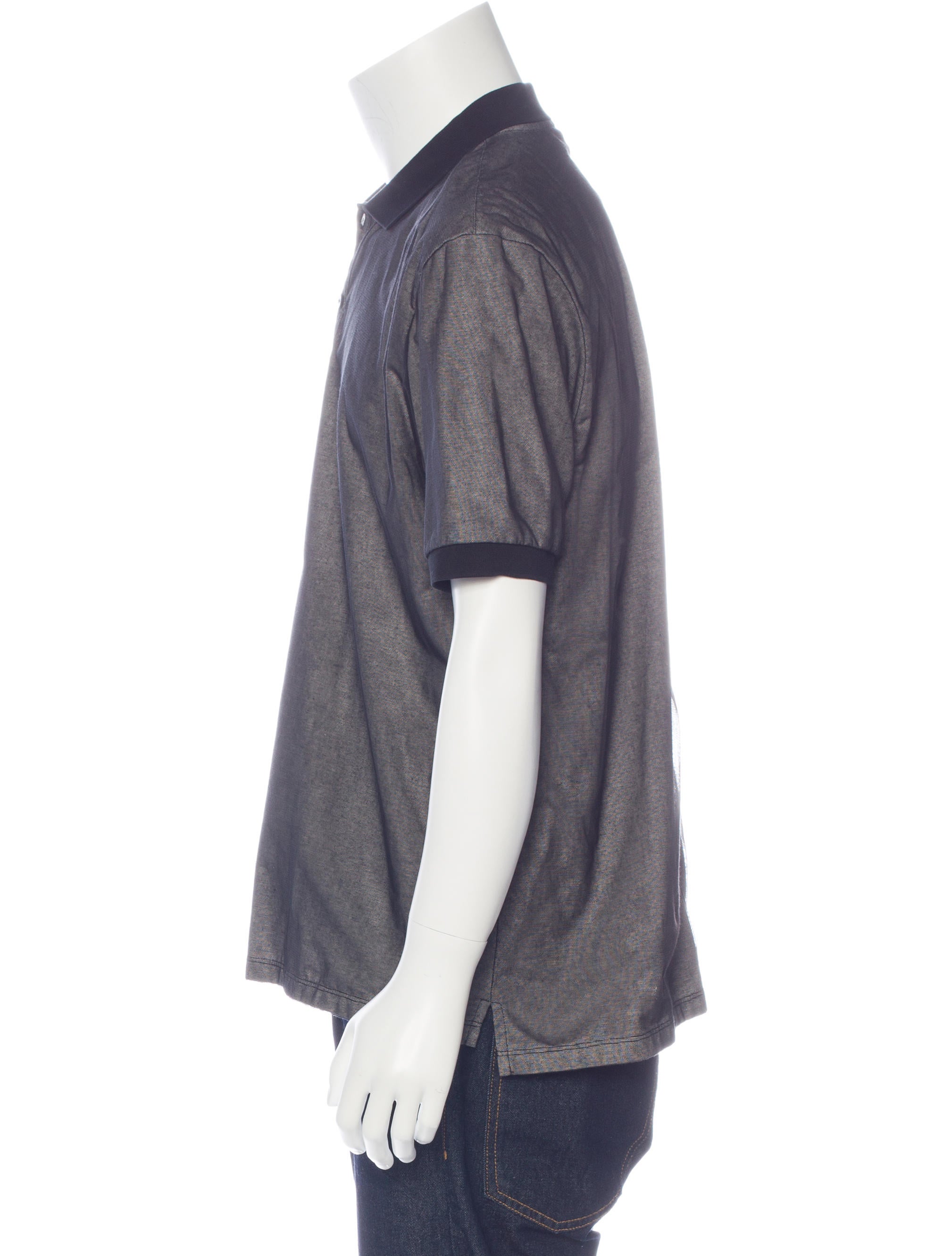 Lanvin Mesh Layered Polo Shirt - Grey Polos, Clothing - LAN61084 | The ...
