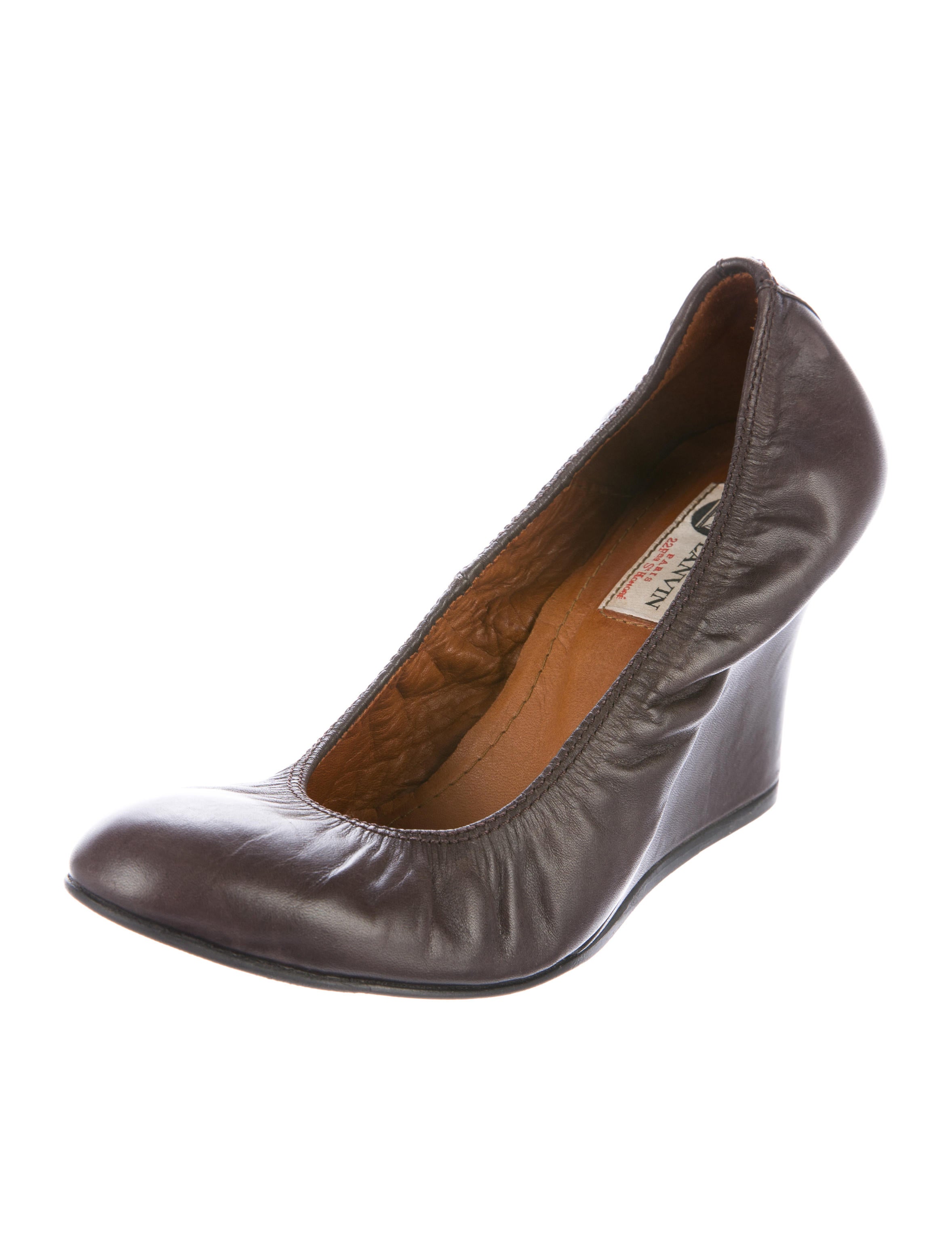 Lanvin Leather Wedge Pumps - Brown Pumps, Shoes - LAN61166 | The RealReal