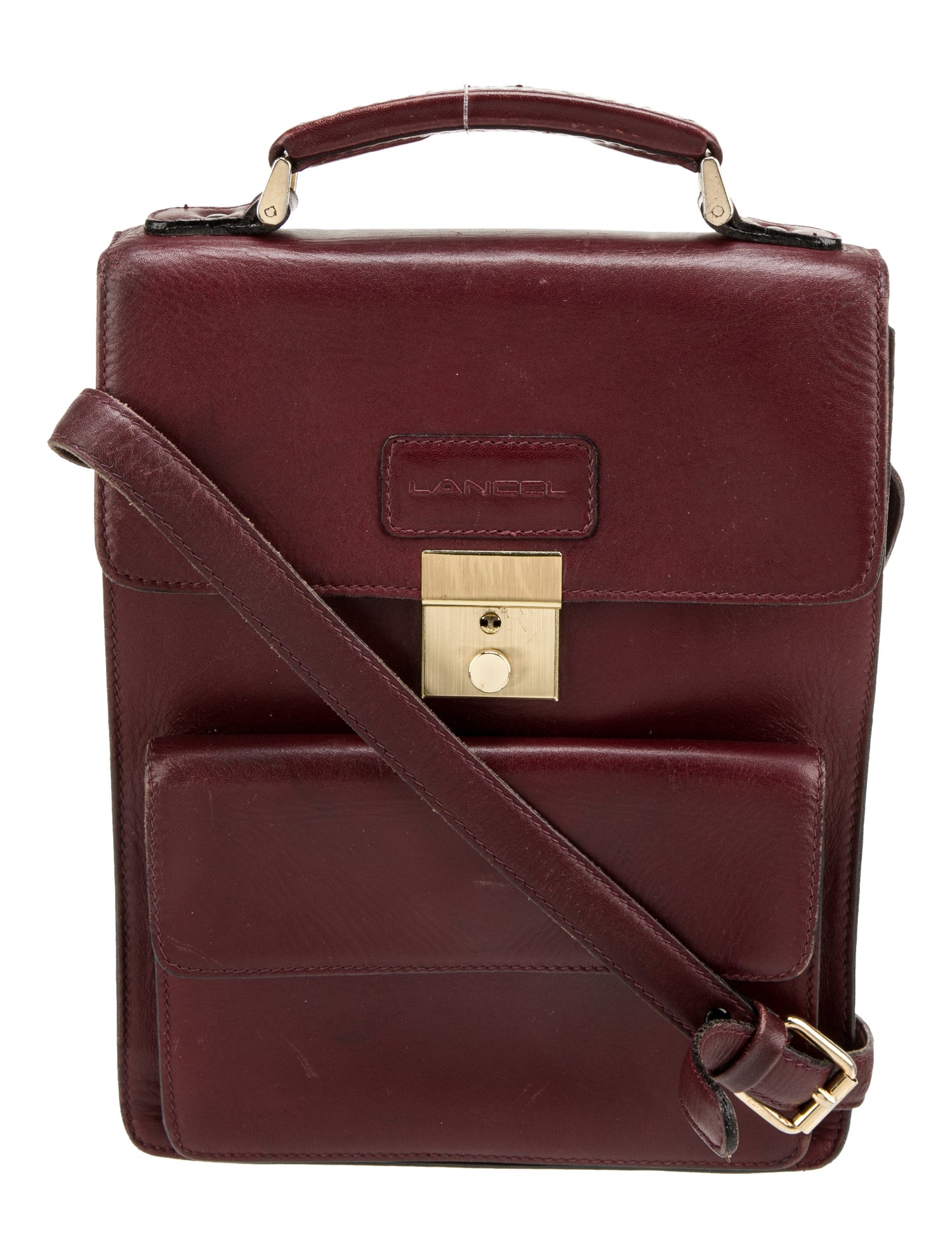 Lancel Leather Crossbody Bag - Burgundy Messenger Bags, Bags ...