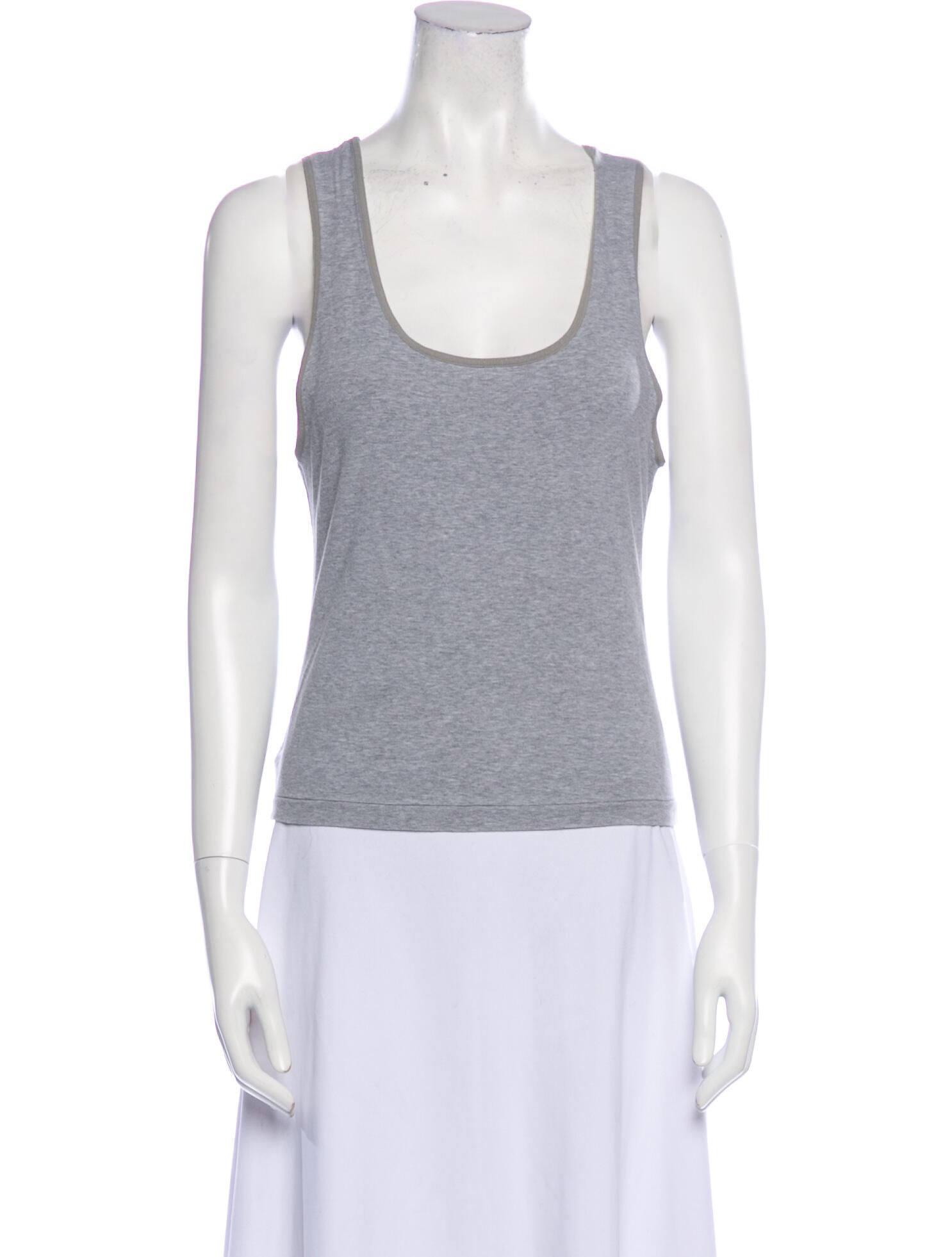 La Perla Scoop Neck Sleeveless Top - Grey Tops, Clothing - LAP29600 ...