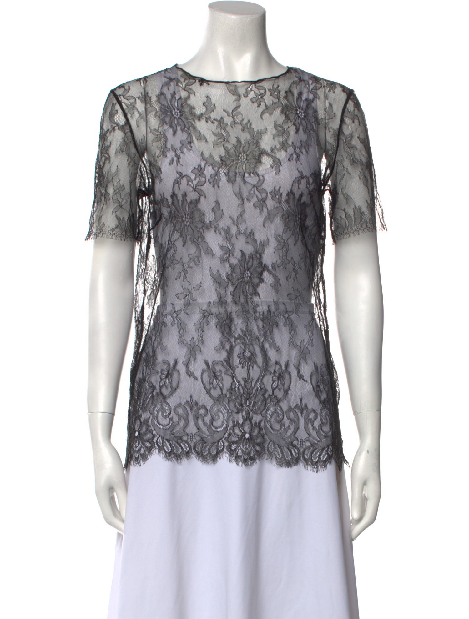 La Perla Lace Lace Pattern Blouse - Black Tops, Clothing - LAP36769 ...