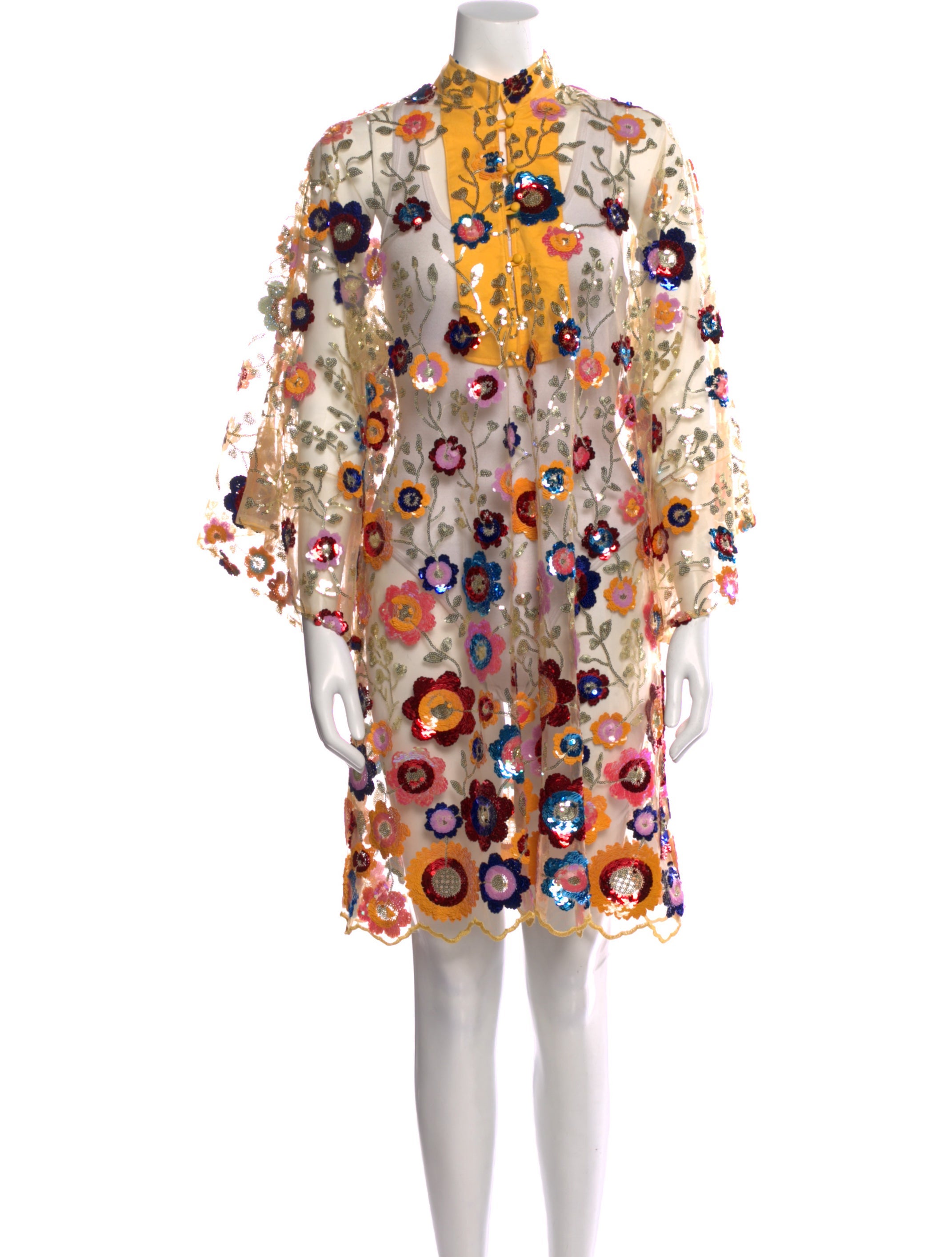 La Vie Style House Floral Print Mini Dress - Yellow Dresses, Clothing ...